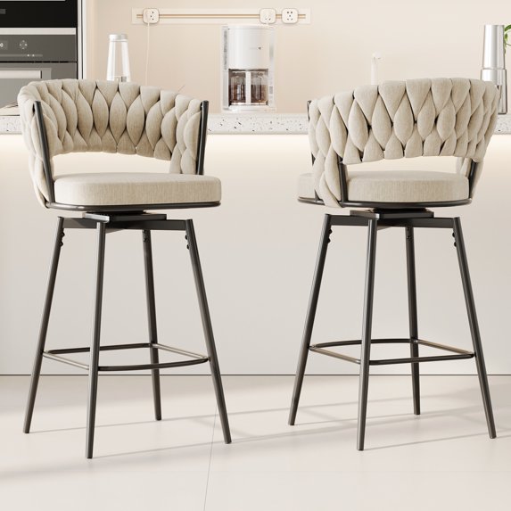 360° Spinning Bar Chairs (Set of 2) | Fit for Various Dining Occasions ...