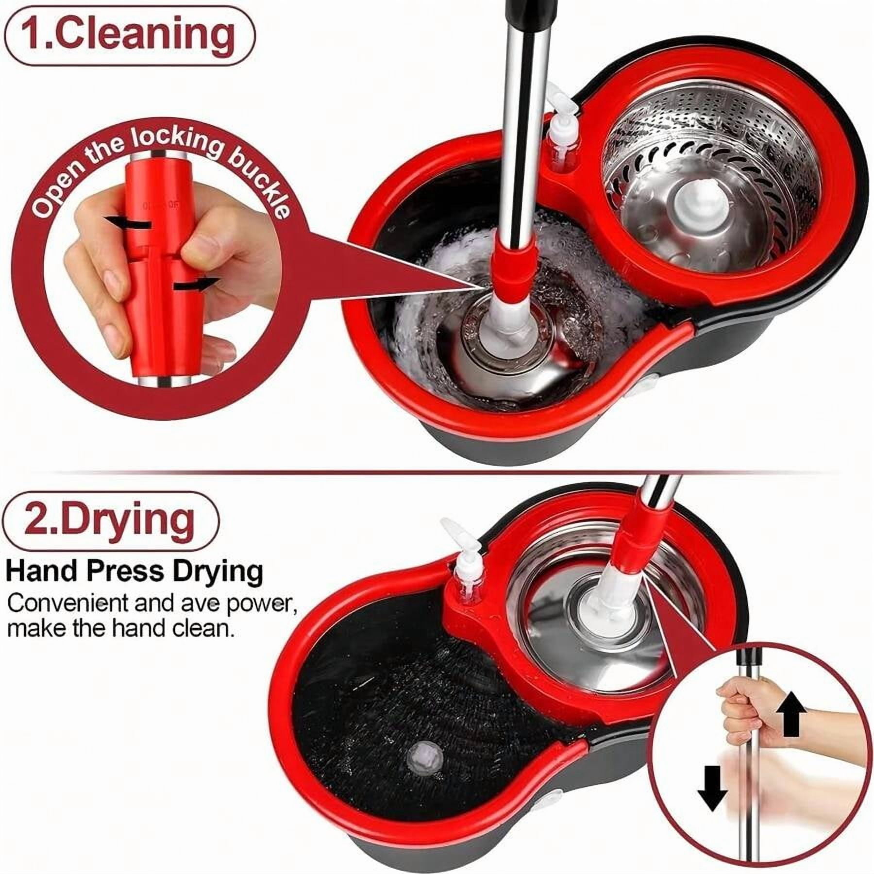 360 ° Spinning Mop Bucket System - Spin Mop And Bucket With Wringer Set ...