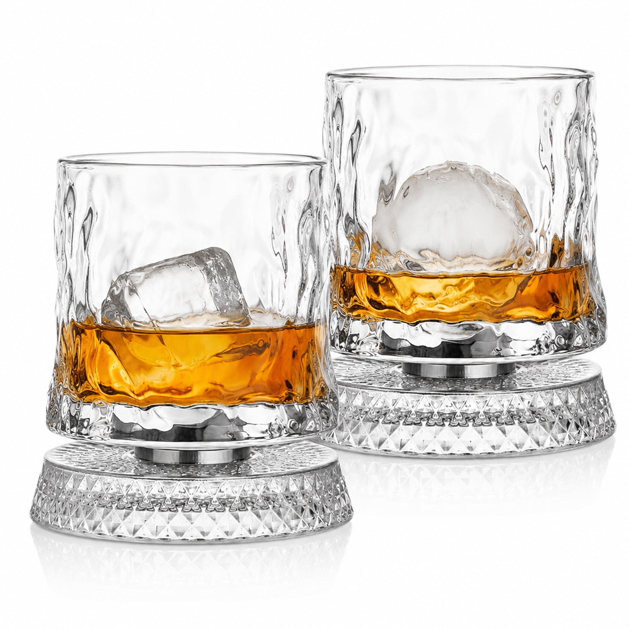 360 Spinning Whiskey Glasses Set of 1 - Rotating Old Fashioned 10oz ...