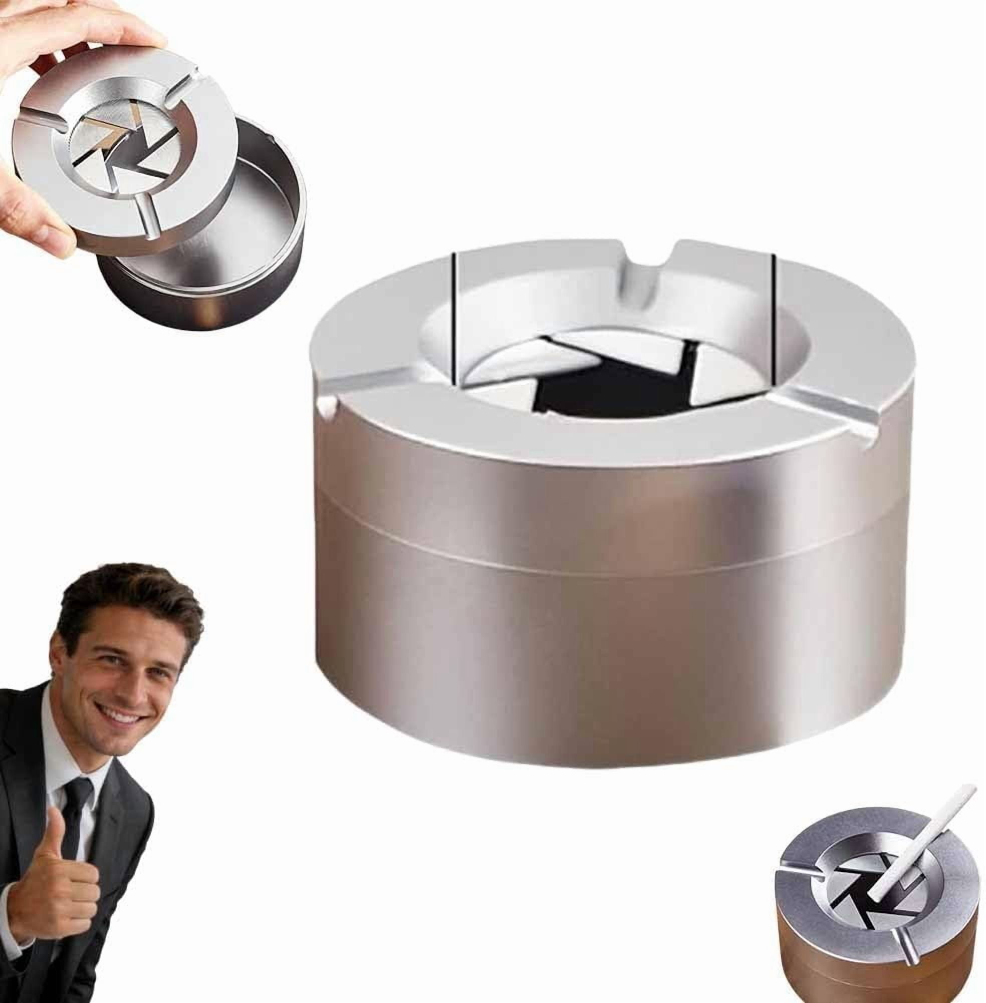 360° Stainless Steel Twist-Lock Ashtray, Stainless Steel Car Ashtray ...