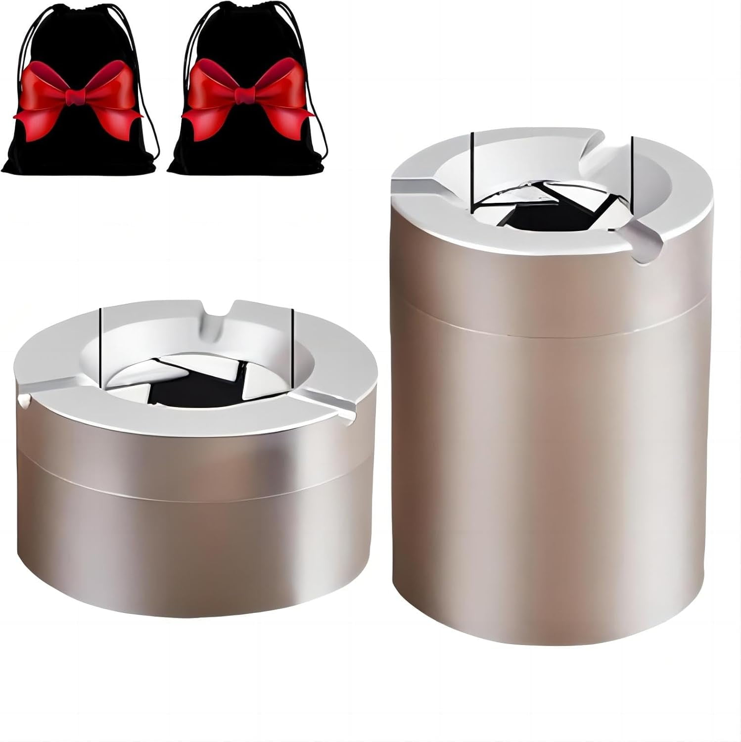 360° Stainless Steel Twist-Lock Ashtray, Stainless Steel Car Ashtray ...