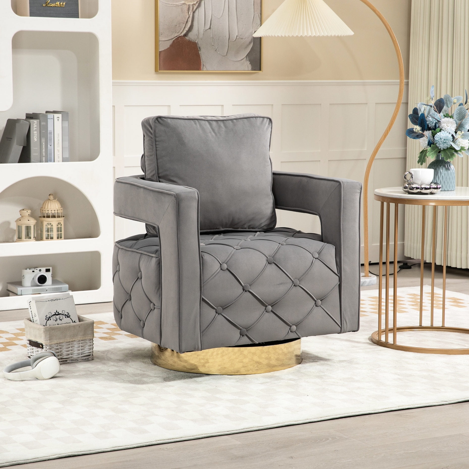 360 Swivel Accent Armchair+Ergonomic Design”-“Long - Time Sitting/Work ...