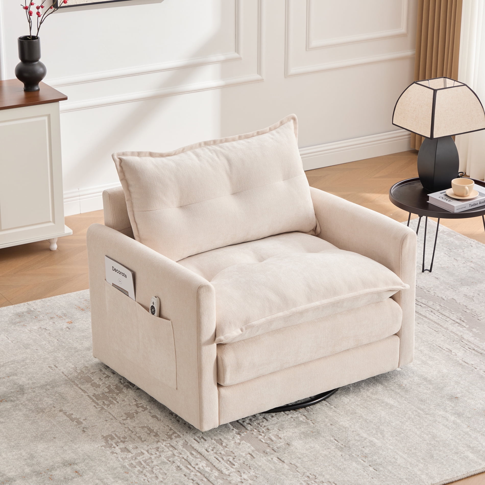 360° Swivel Accent Chair, Oversized Arm Chair with 30-inch Wide Seat ...