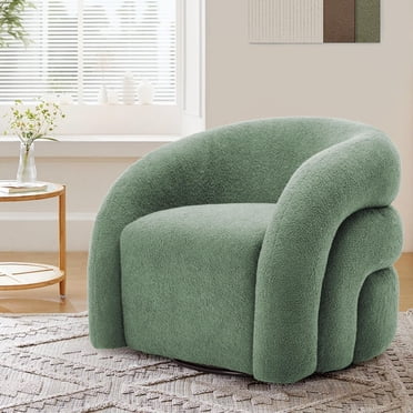 Mainstays Boucle Swivel Accent Chair, Cream - Walmart Business Supplies