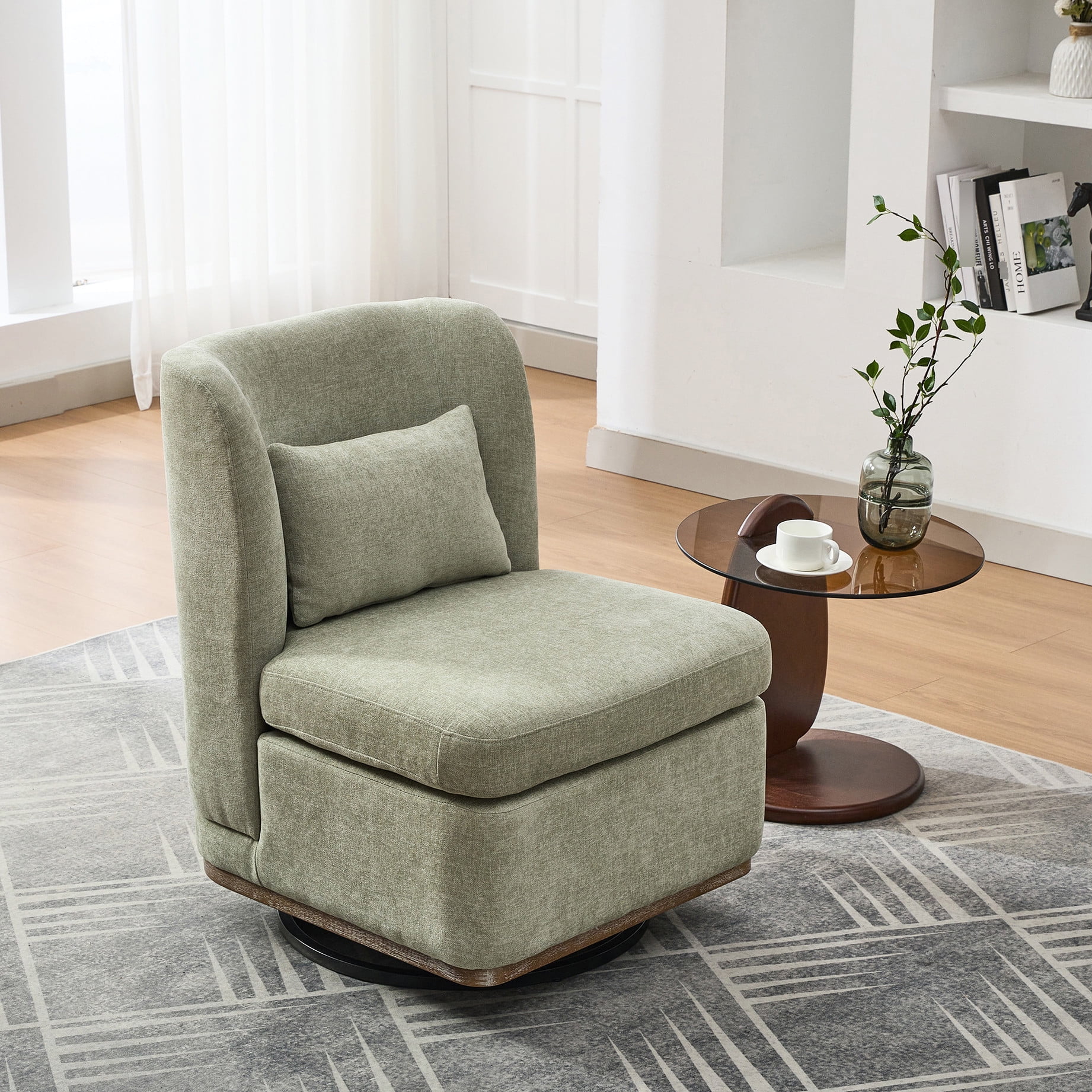 360° Swivel Armless Accent Chair | Ideal for Living Room and Workspace ...