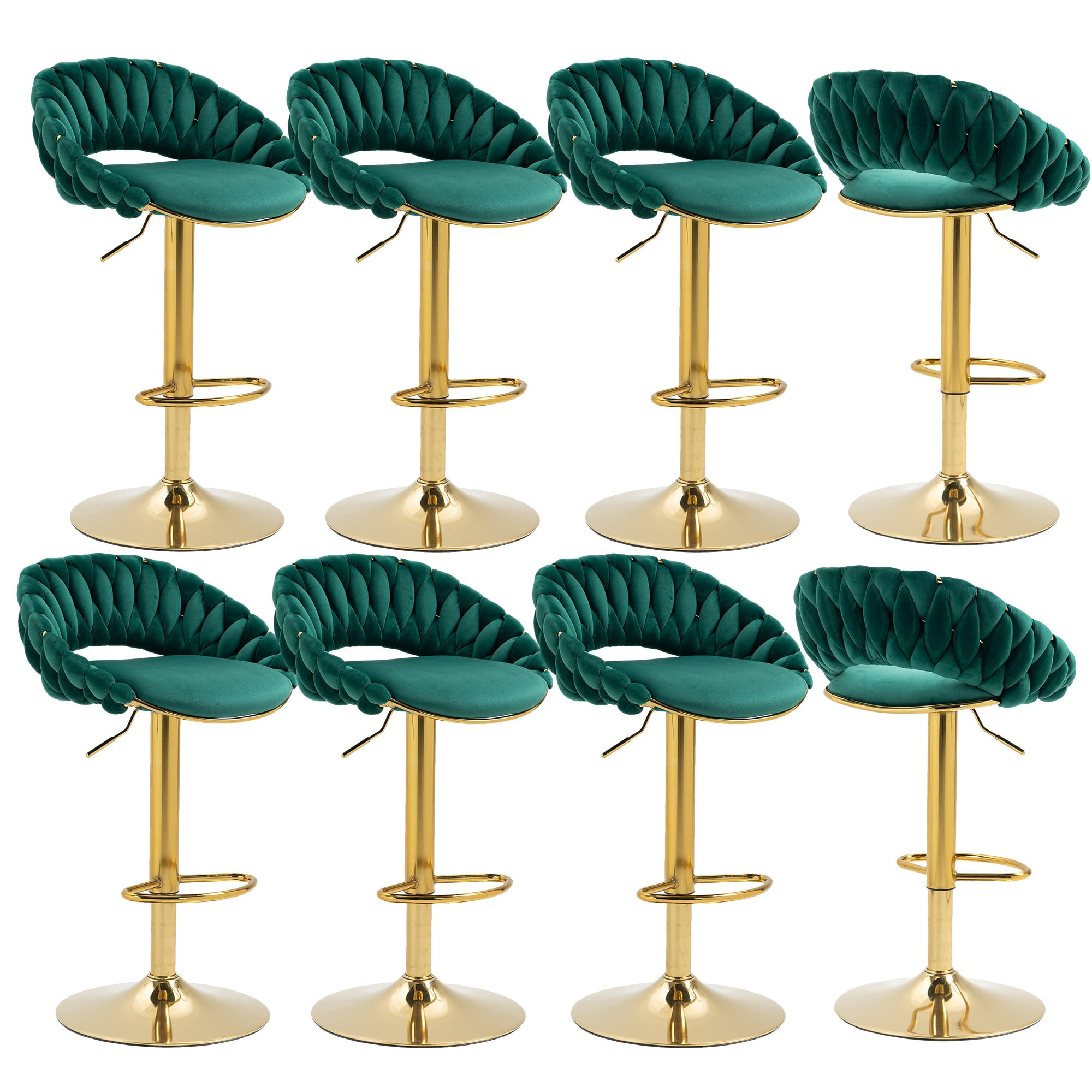 360°Swivel Bar Stools, Adjustable Height Bar Stools with Open Back and ...