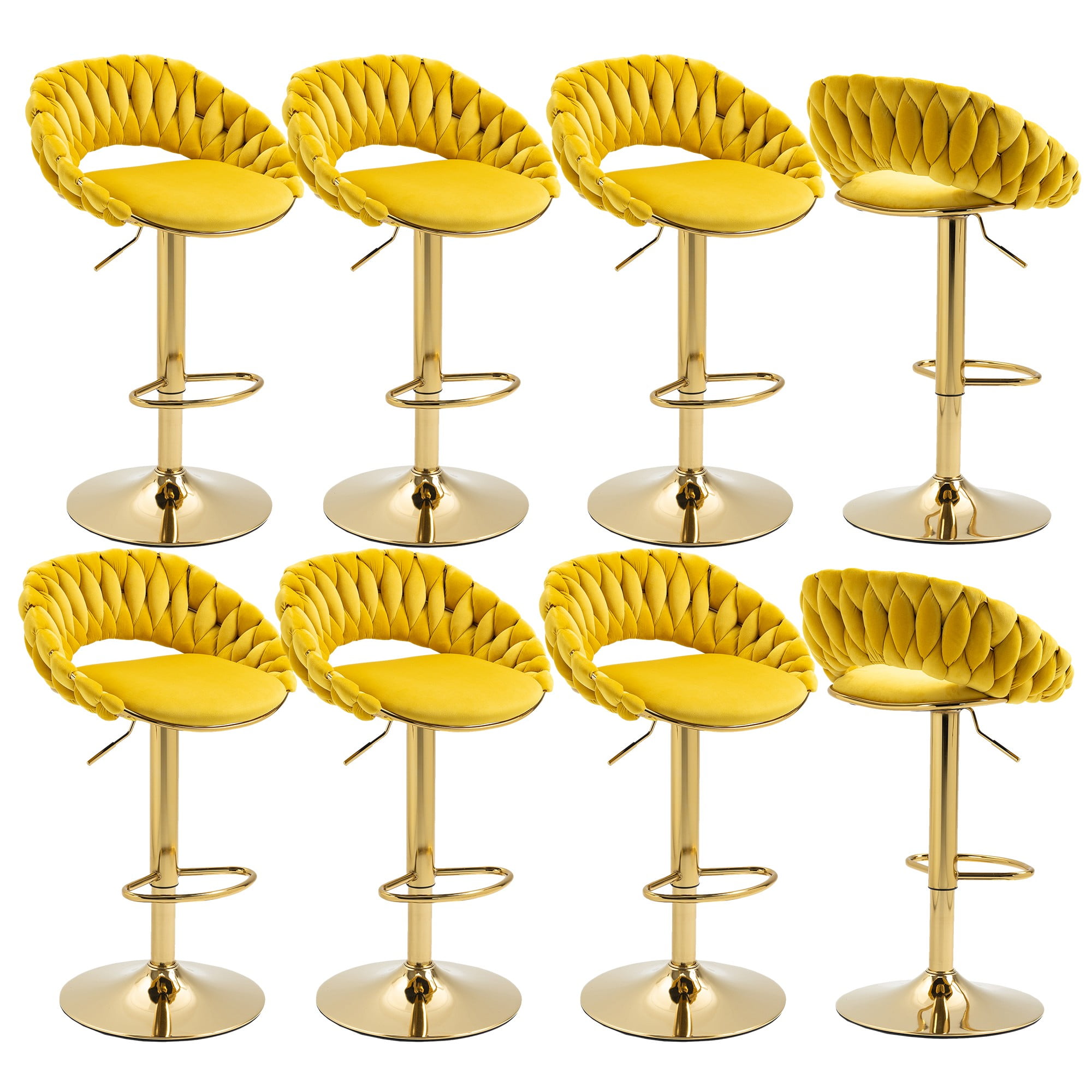 360°Swivel Bar Stools, Adjustable Height Bar Stools with Open Back and ...