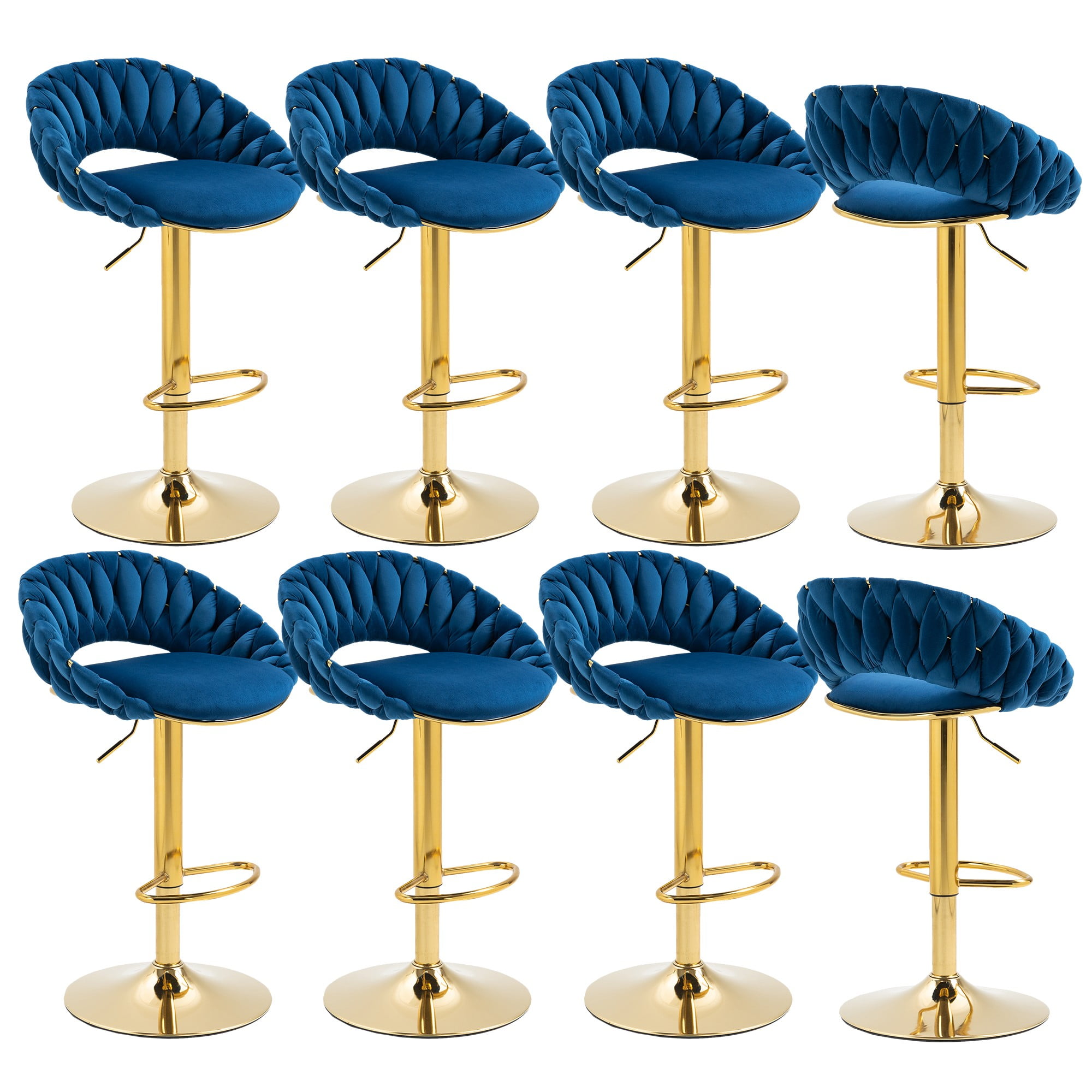 360°Swivel Bar Stools, Adjustable Height Bar Stools with Open Back and ...