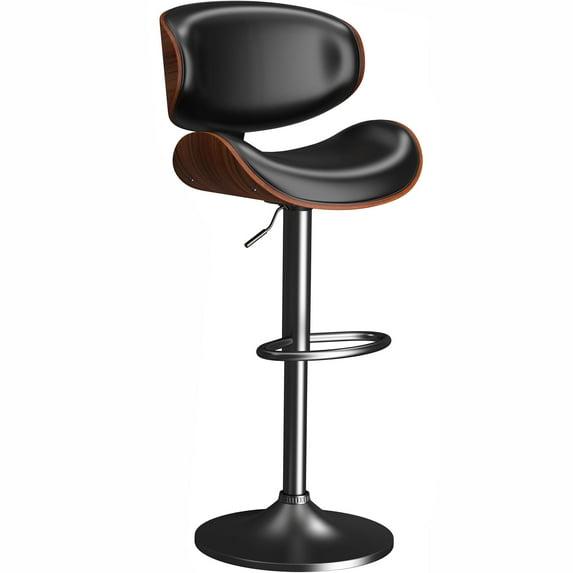 360° Swivel Bar Stools for Home, Adjustable Height Modern Bentwood ...
