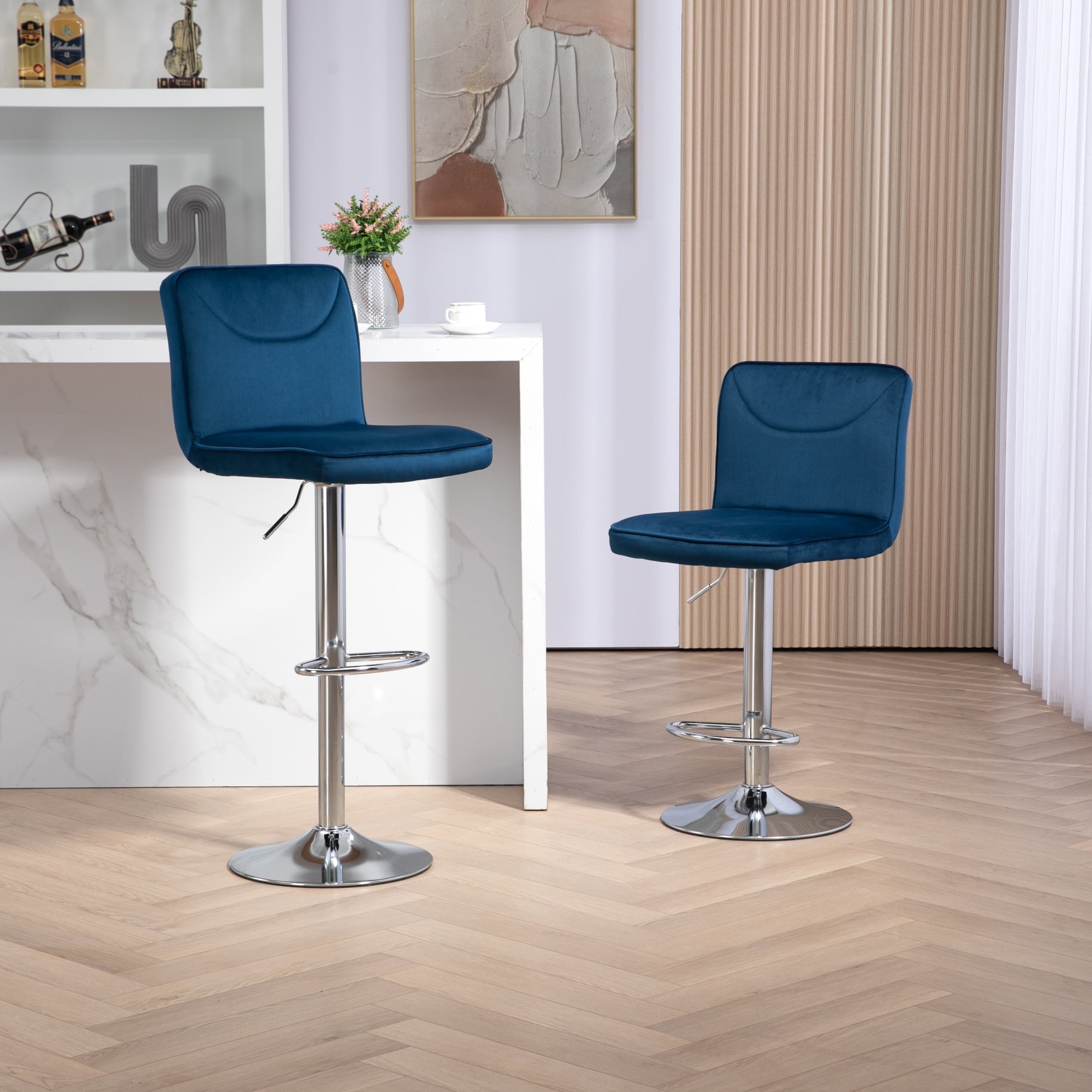 360° Swivel Bar Stools Set of 2,Modern Style Barstools with High ...