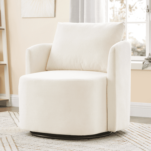 360° Swivel Chair, 29.9" Accent Barrel Armchair, Upholstered Swivel ...