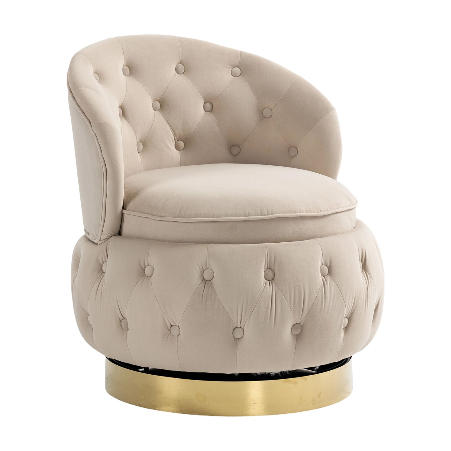 360 ° Swivel Cuddle Barrel Accent Chairs with Storage, Round Armchairs ...