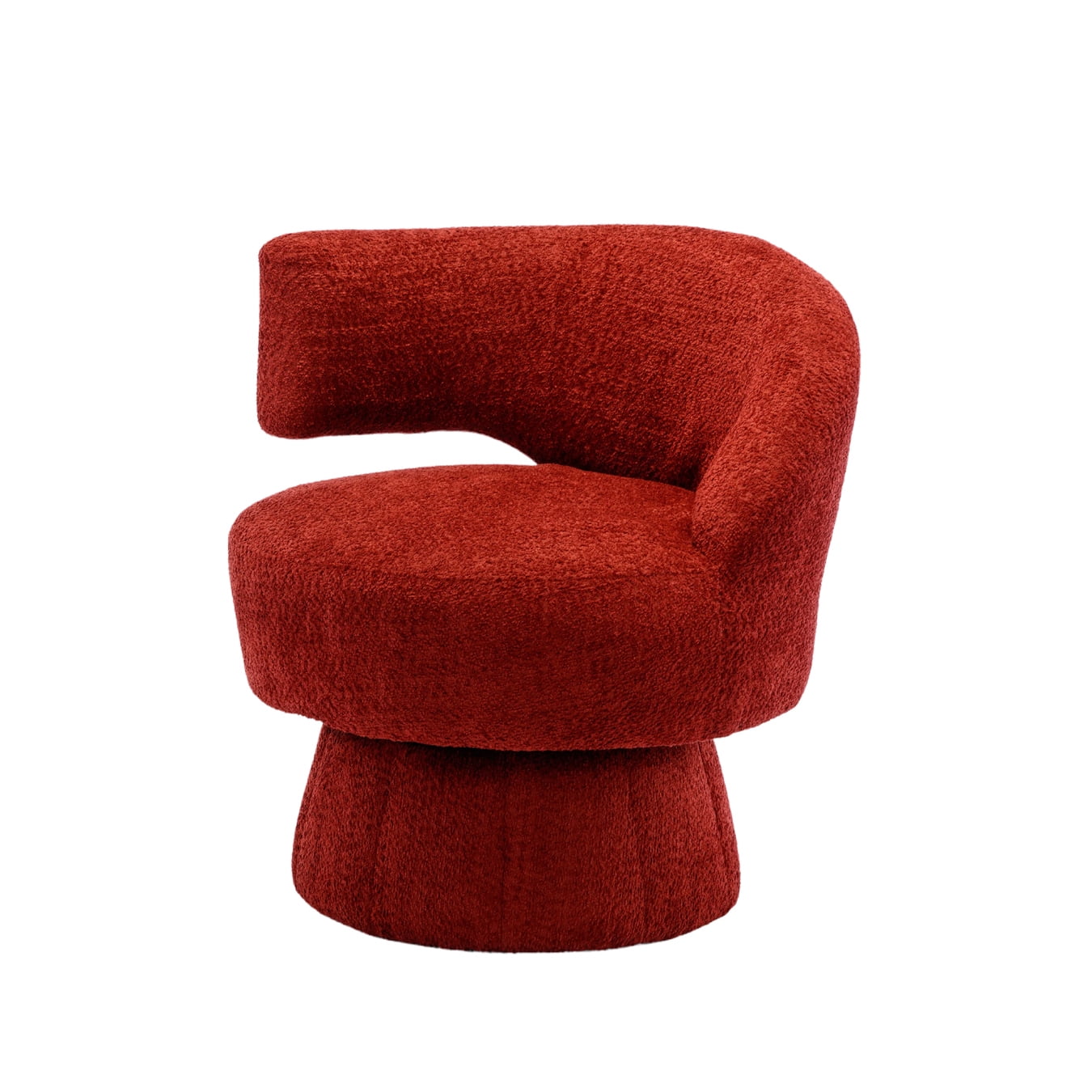 360° Swivel Cuddle Barrel Chair,Round Armchair with Wide Upholstered ...