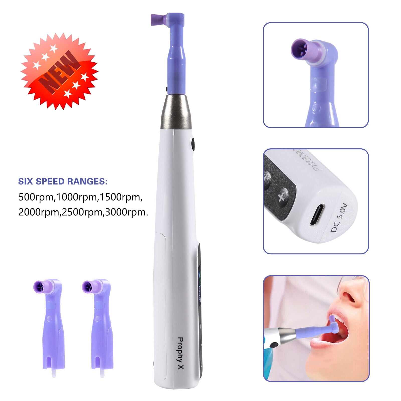360° Swivel Dental Cordless Hygiene Prophy Handpiece Polisher Polishing ...