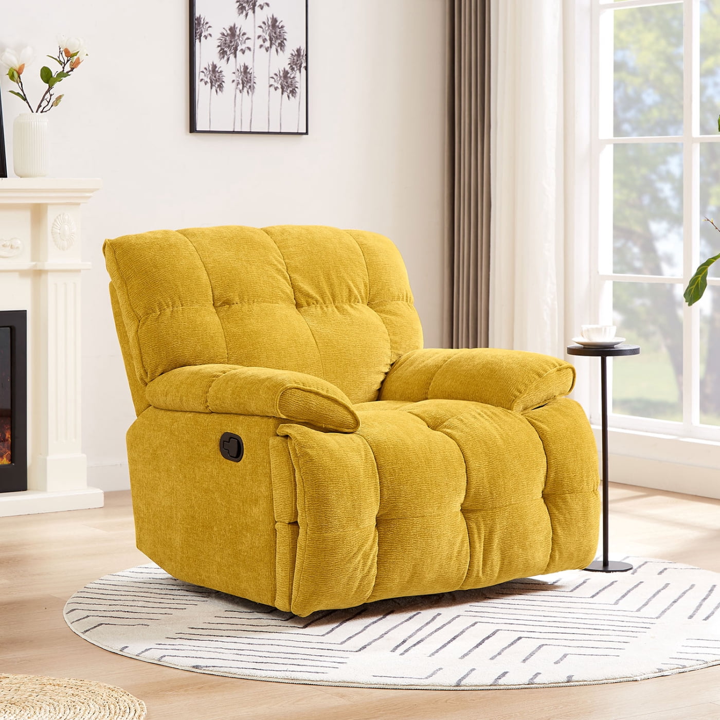 360 Swivel Fabric Single Sofa Chair, Power Recliner Chair with ...