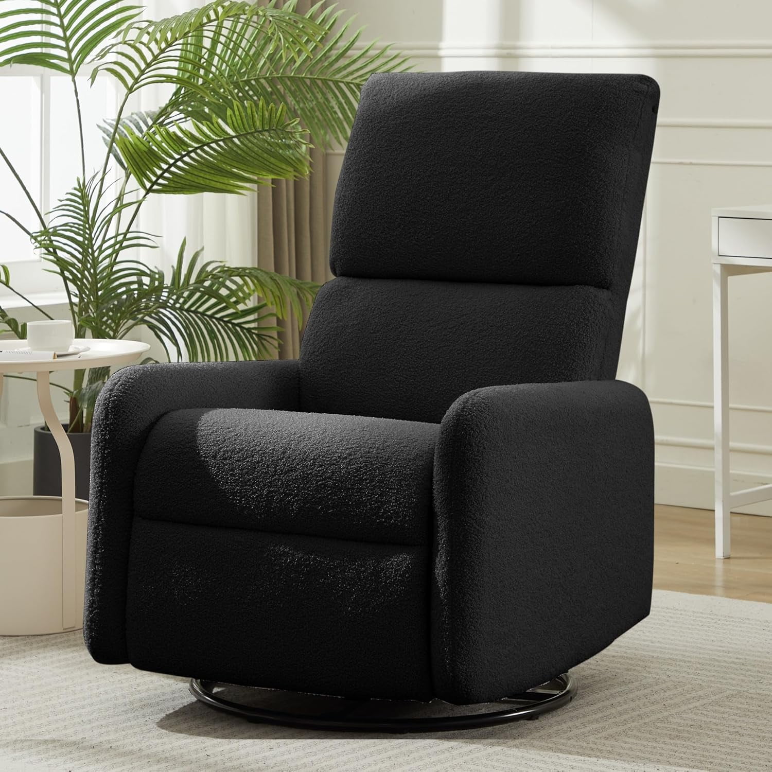 360° Swivel Glider Chair, Rocking Chair Nursery with Side Pockets, Deep ...