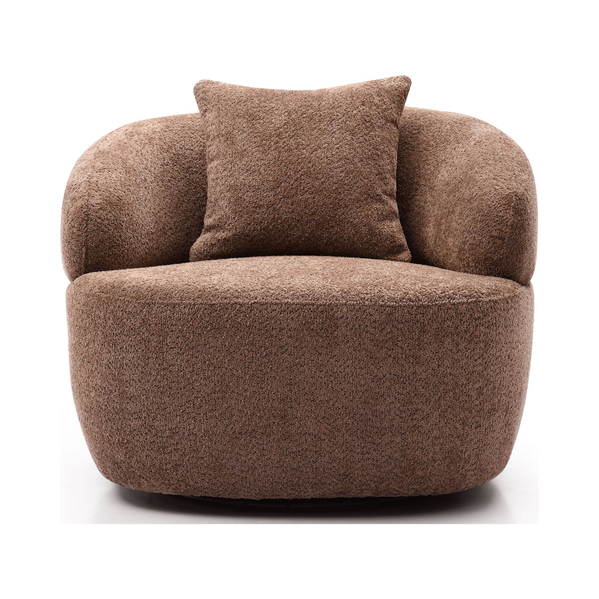 360° Swivel Mid Century Modern Curved Sofa, 1-Seat Cloud couch Boucle ...