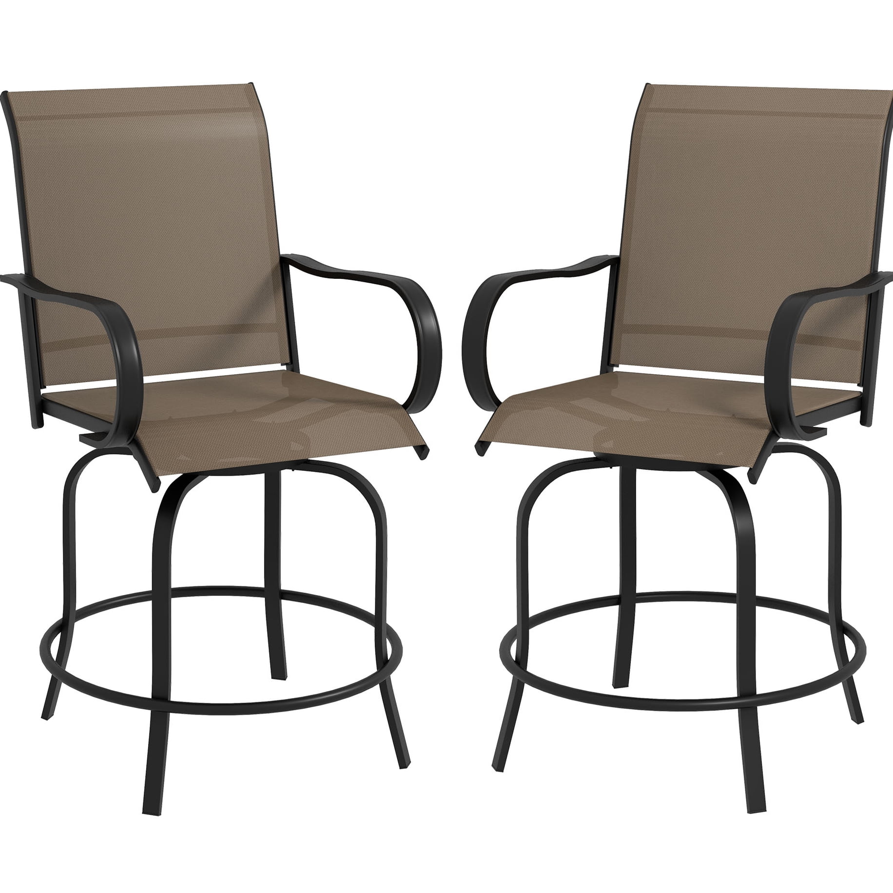 360° Swivel Outdoor Chairs With . High Mesh Fabric, Steel Frame For ...