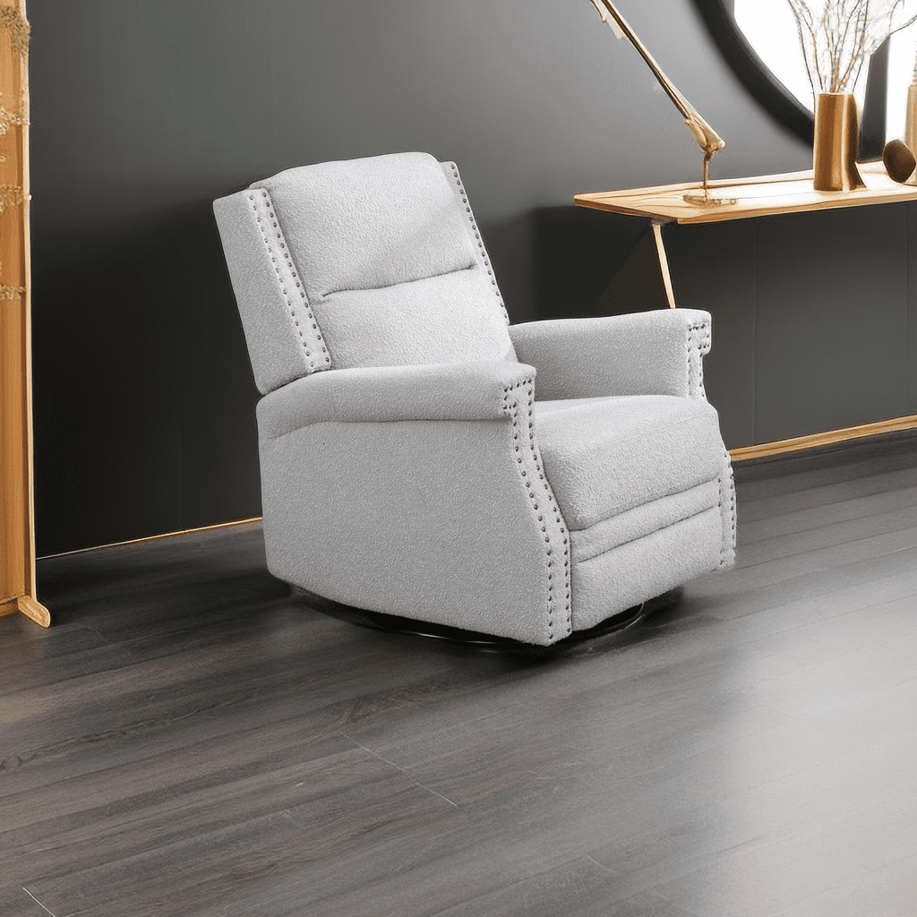 360° Swivel Recliner Chair, Modern Glider Rocker with Reclining ...