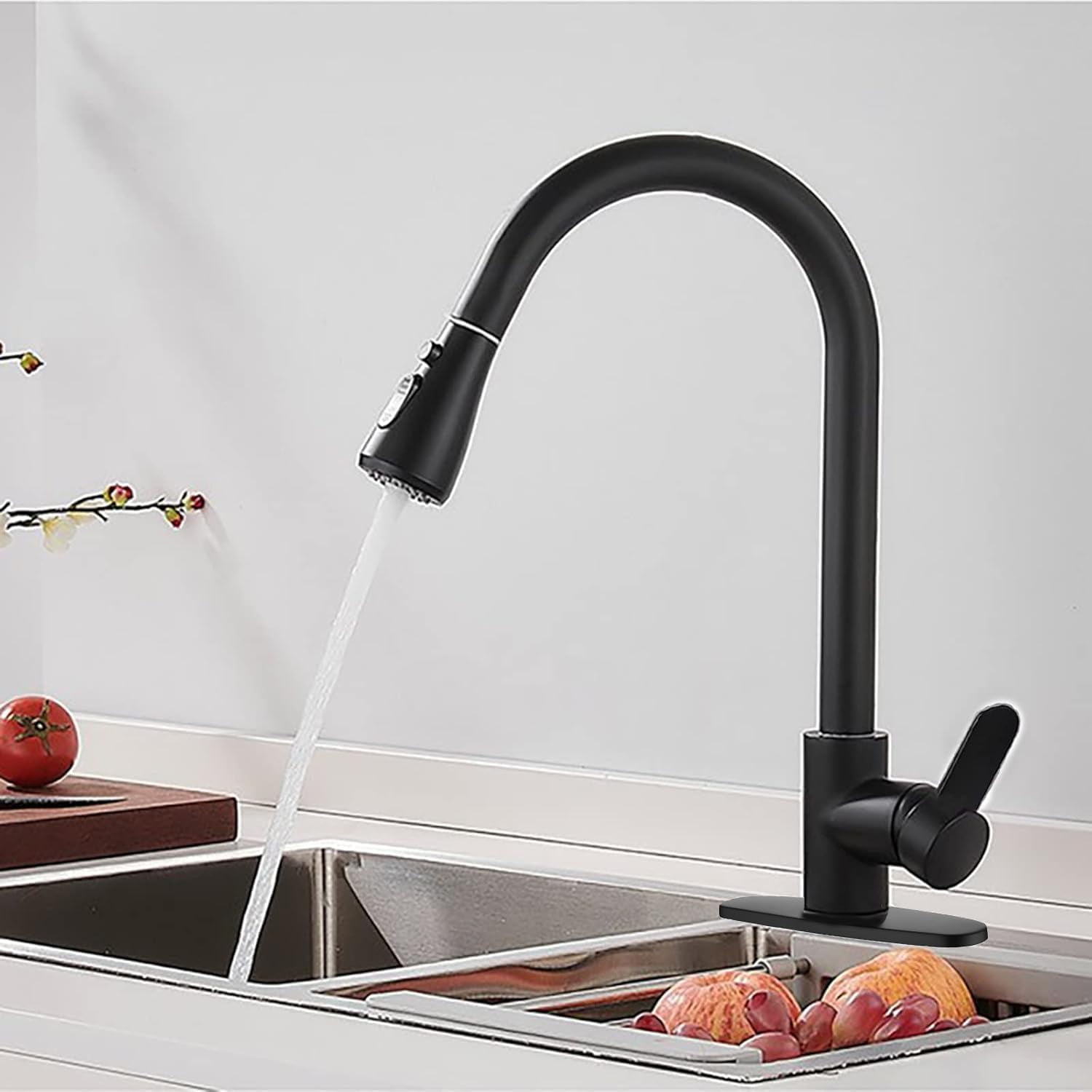 360° Swivel Retractable Pull Out Kitchen Faucet, 3 Functions,High ...