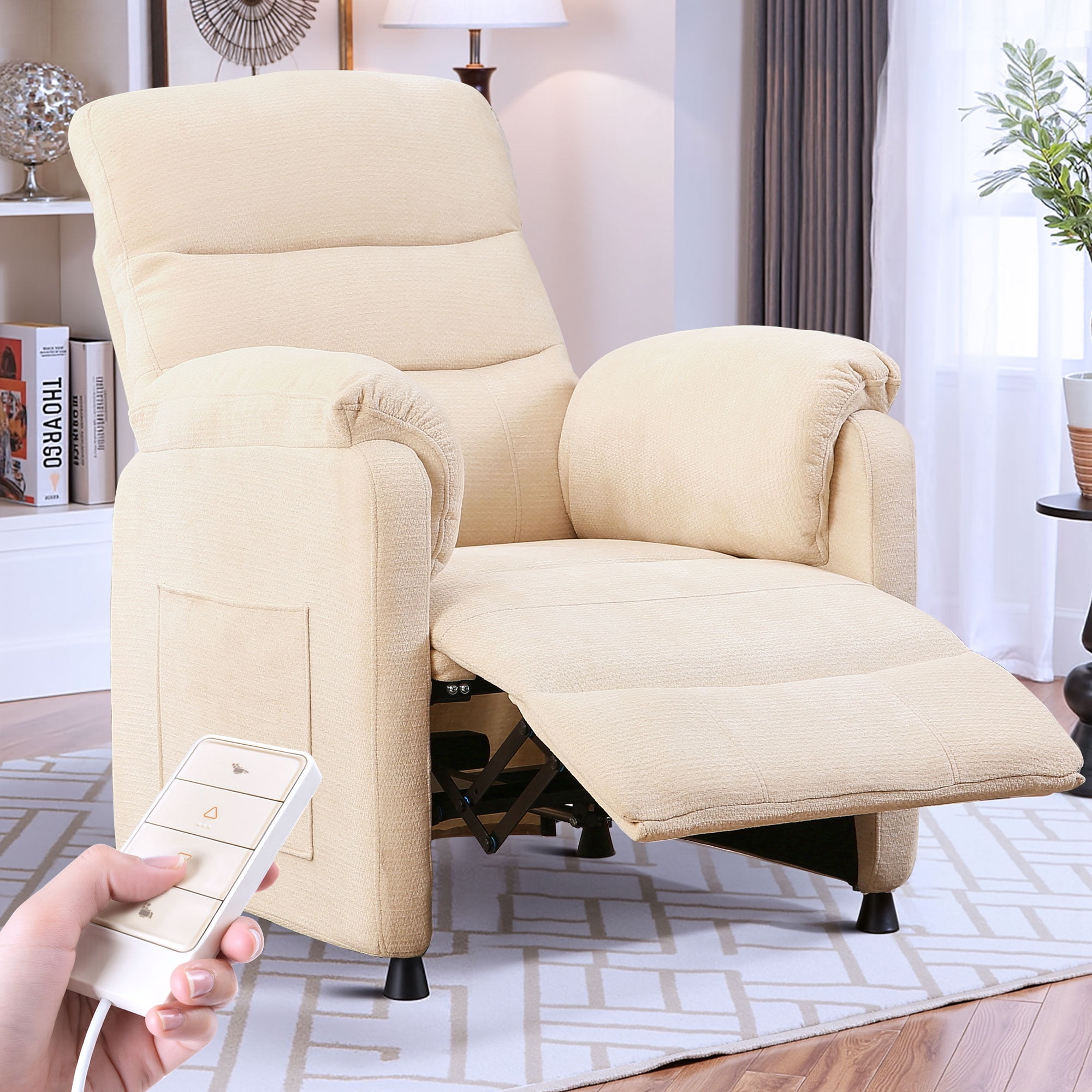 Power Recliner Chair, Holaki Electric Power Recliner with Side Pocket ...