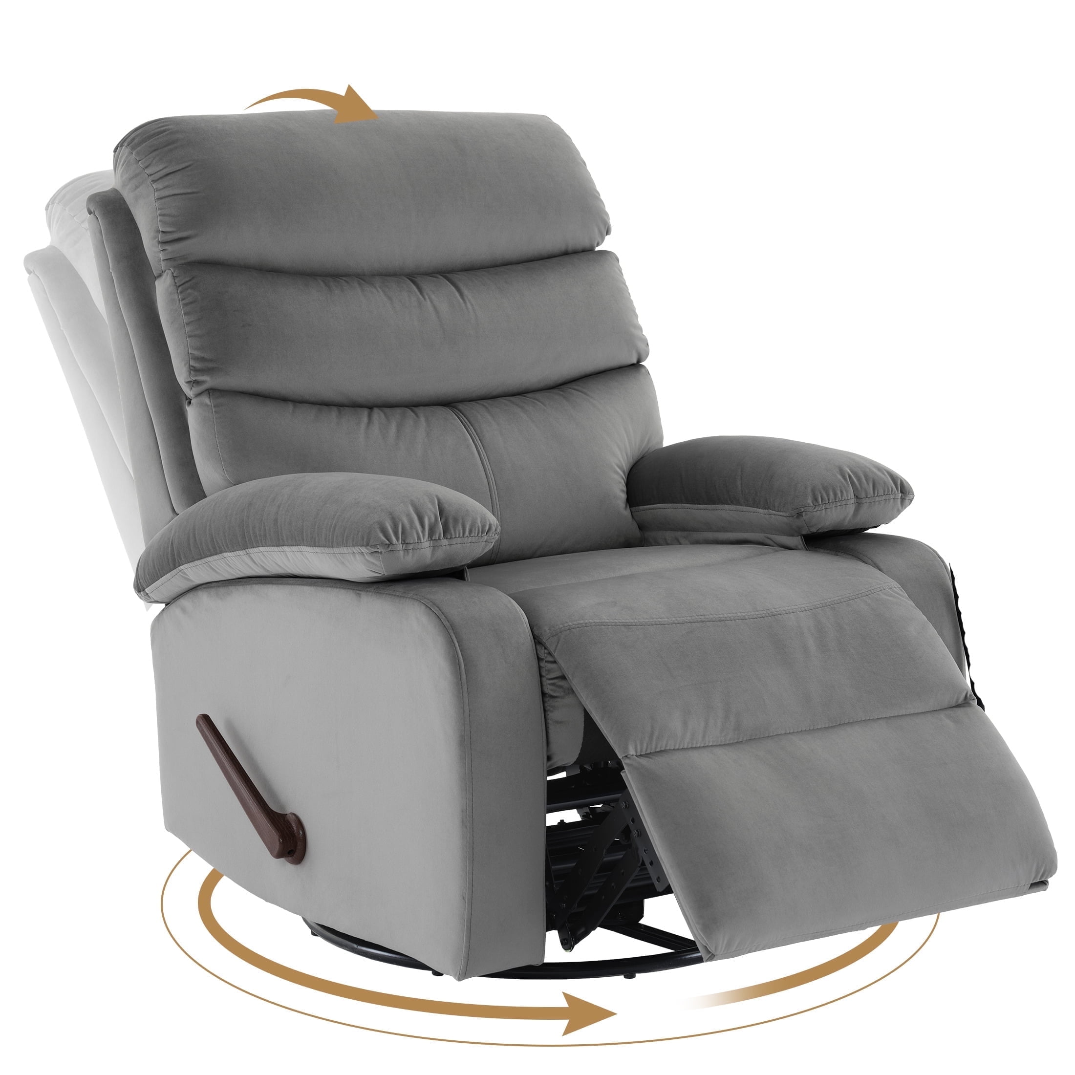 360°Swivel Rocker Recliner Chair with Adjustable Backrest Rocking Small ...