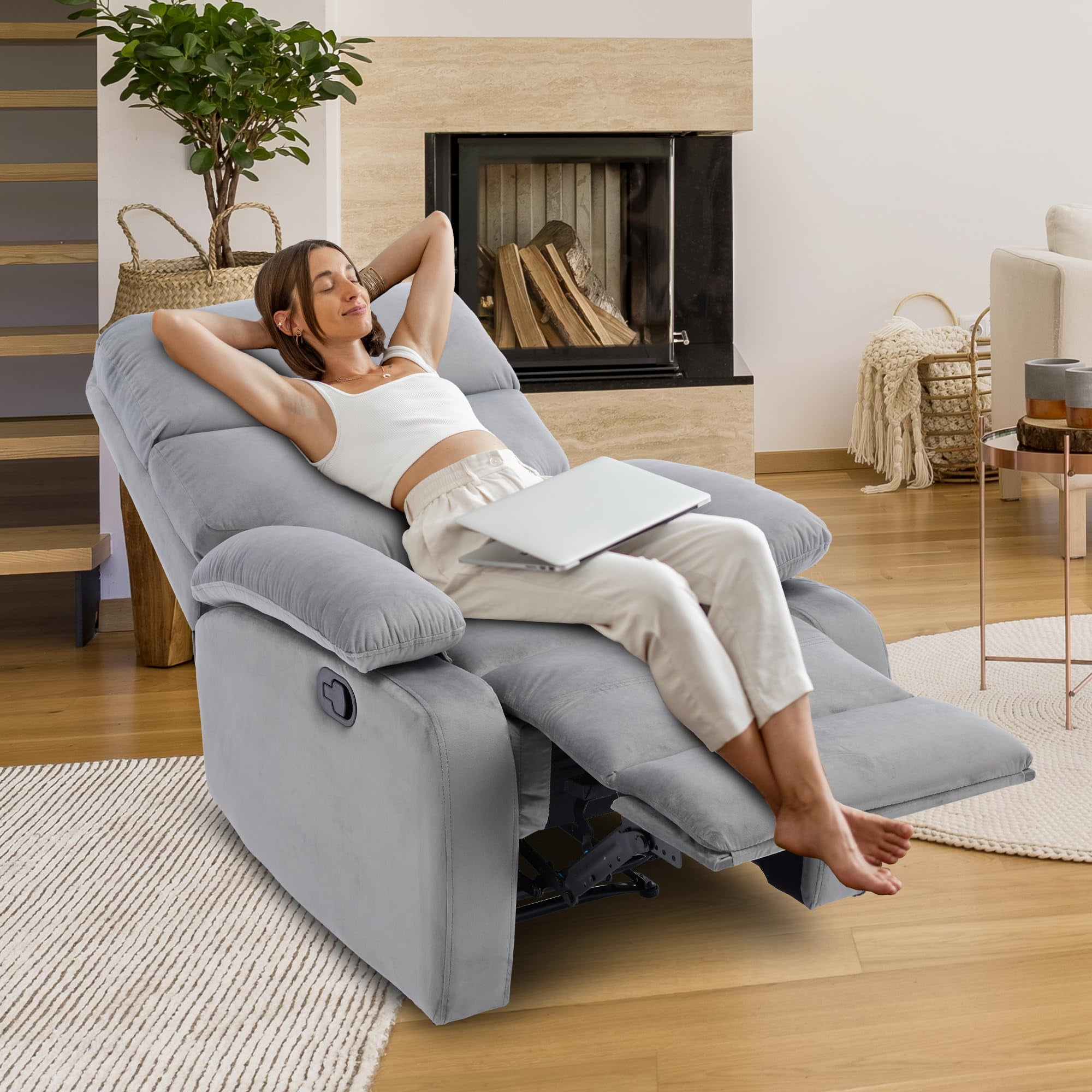 360° Swivel Rocking Recliner for Adults, Rocker Recliner Chair for ...