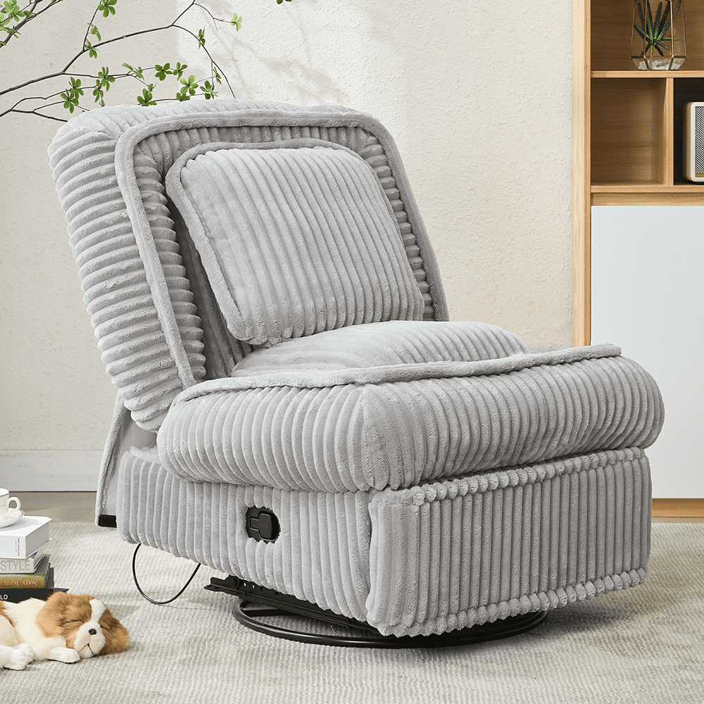 360° Swivel Rocking Recliner Chair with Adjustable Backrest and ...