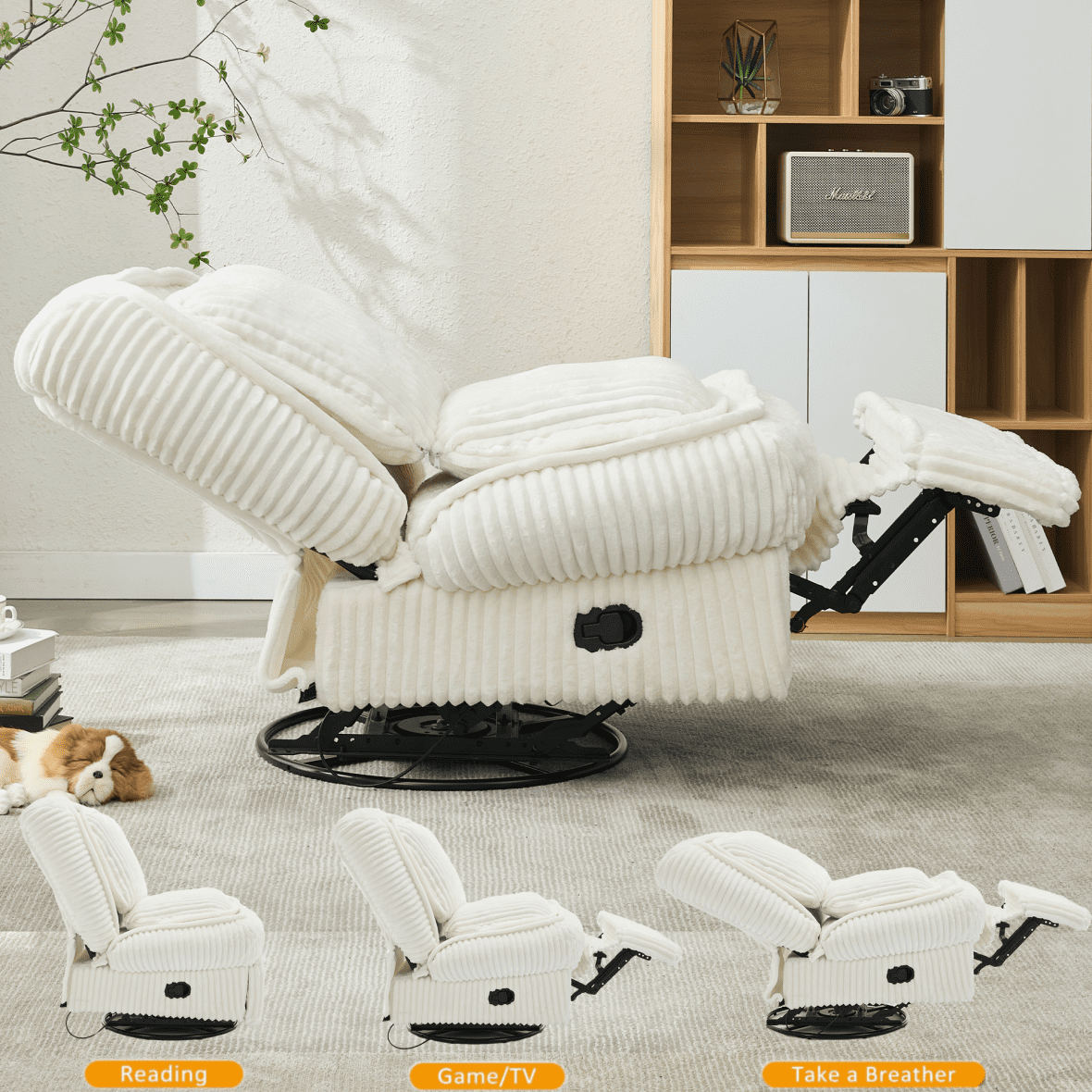 360° Swivel Rocking Single Sofa,Recliner Sofa, Manual Glider Rocking ...