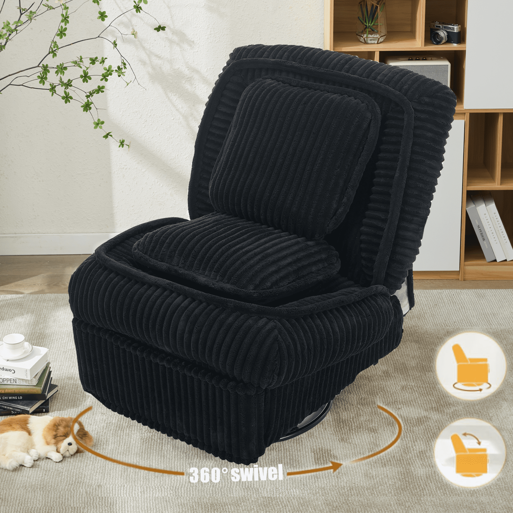 360° Swivel Rocking Single Sofa,Recliner Sofa, Manual Glider Rocking ...