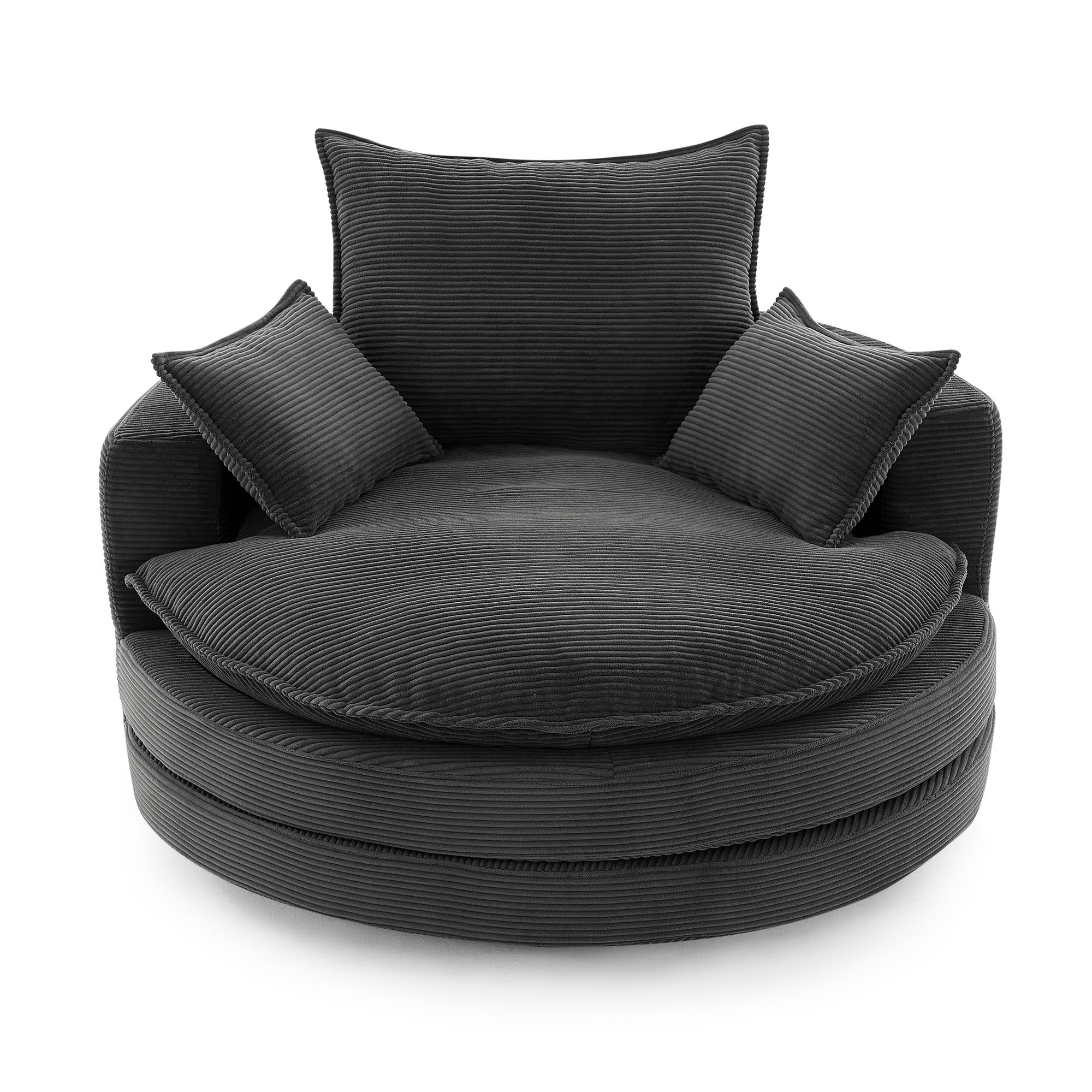 360° Swivel Sofa Chair Accent Barrel Chair 57.5" Swivel Round Chair ...
