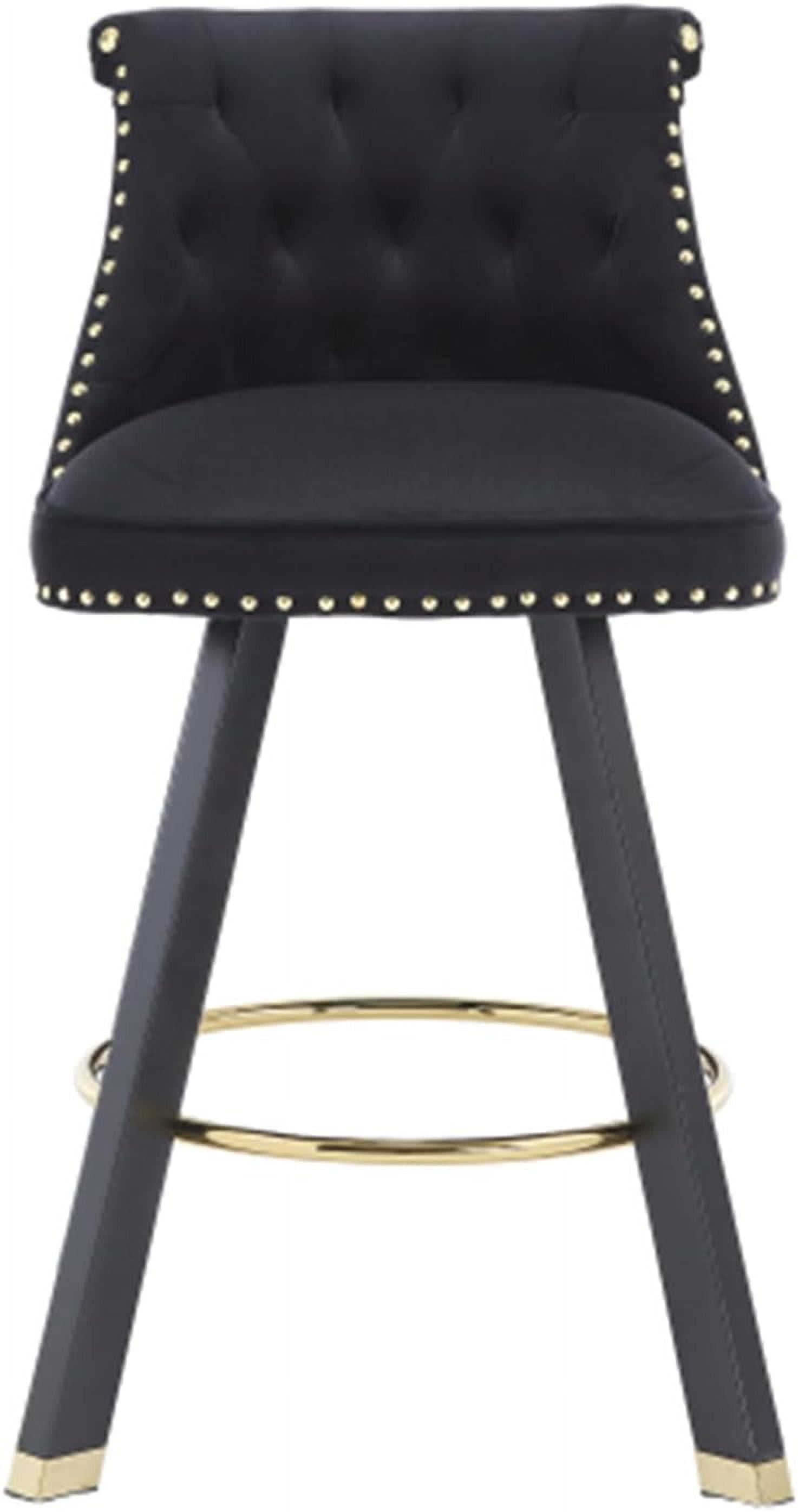 360°Swivel Square Bar Stools Set of 2,Modern Velvet Counter Height ...