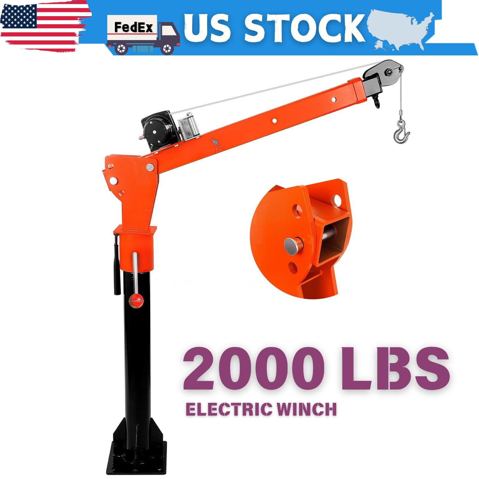 360 Swivel Truck-Mounted Single-Arm Crane, Orange and Black Jib Cranes ...
