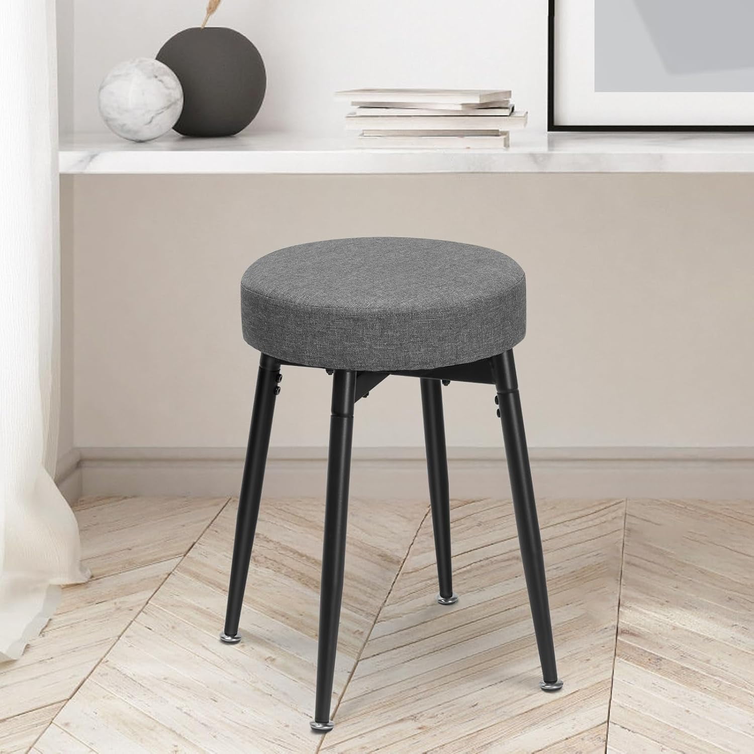 360° Swivel Vanity Stool, Vanity Chair Stools for Makeup Room, Round ...