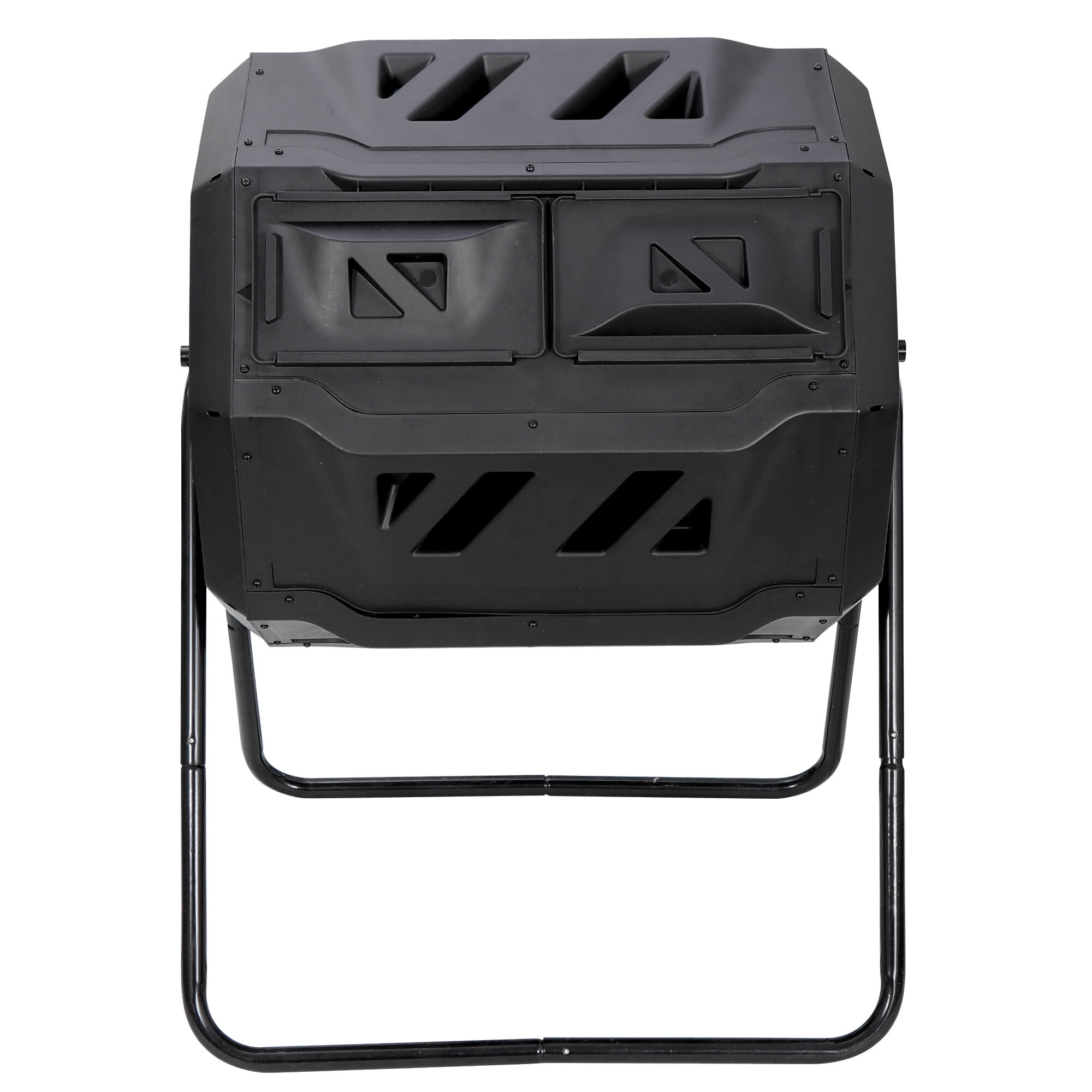 F2C 360⁰ Tumbling Design Black Composter - 43 Gallon Dual Chamber ...