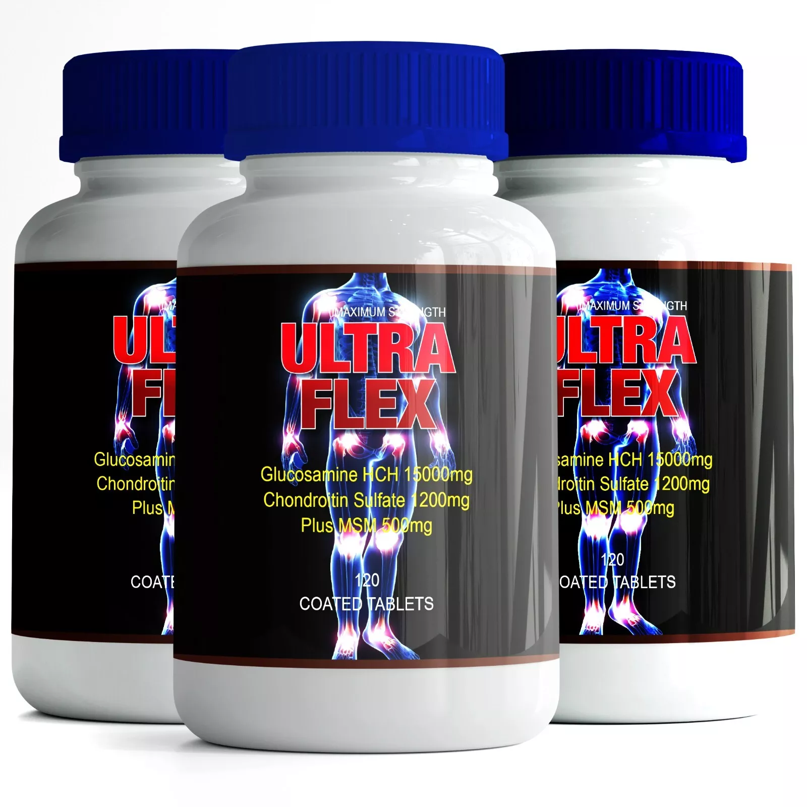 360 ULTRA FLEX Triple Strength Glucosamine 1500mg Chondroitin 1200mg ...