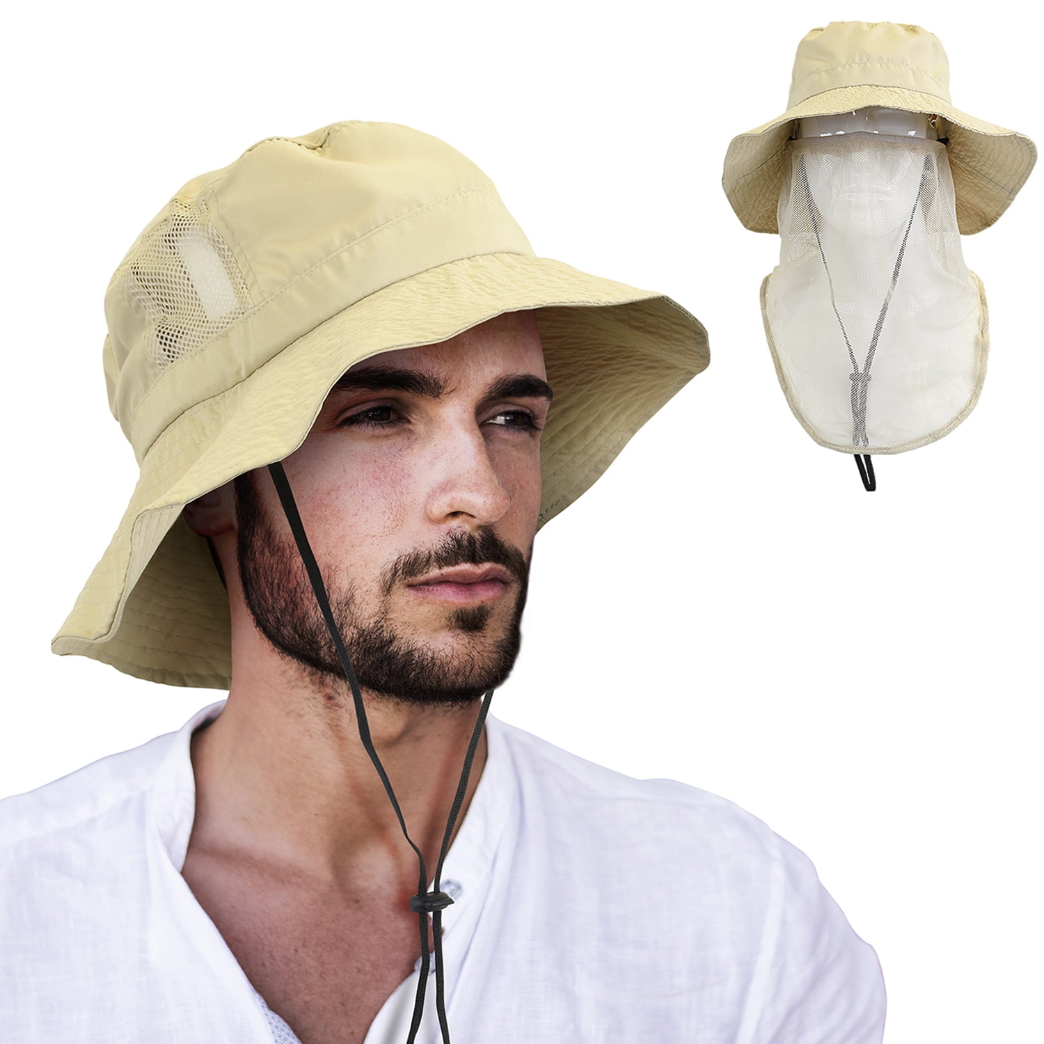 360 UV Protection Sun Hat Neck Face Cover Flap Detachable Hat for ...