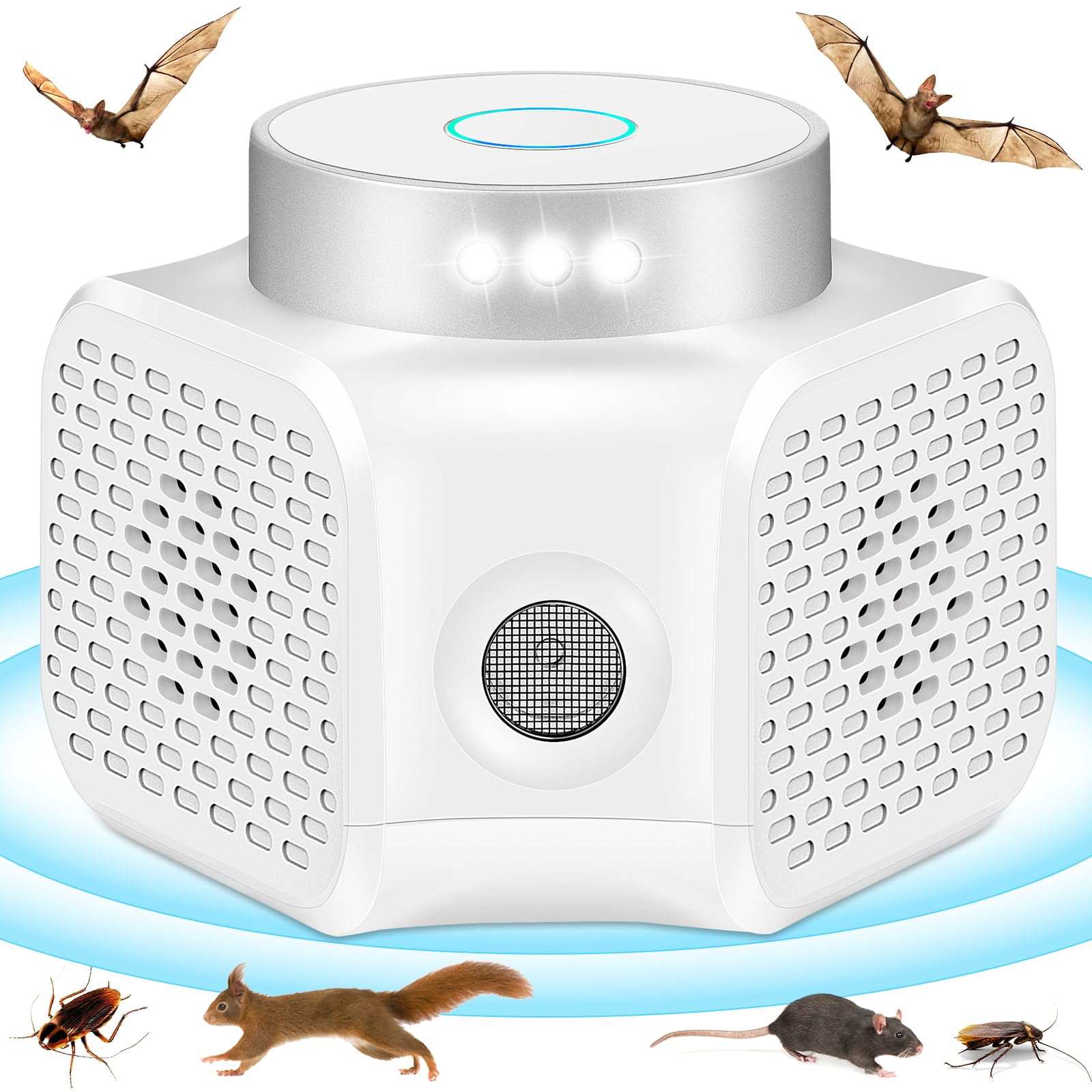 360° Ultrasonic Mouse Repellent - 4 Modes, Plug-In Indoor Pest Control ...
