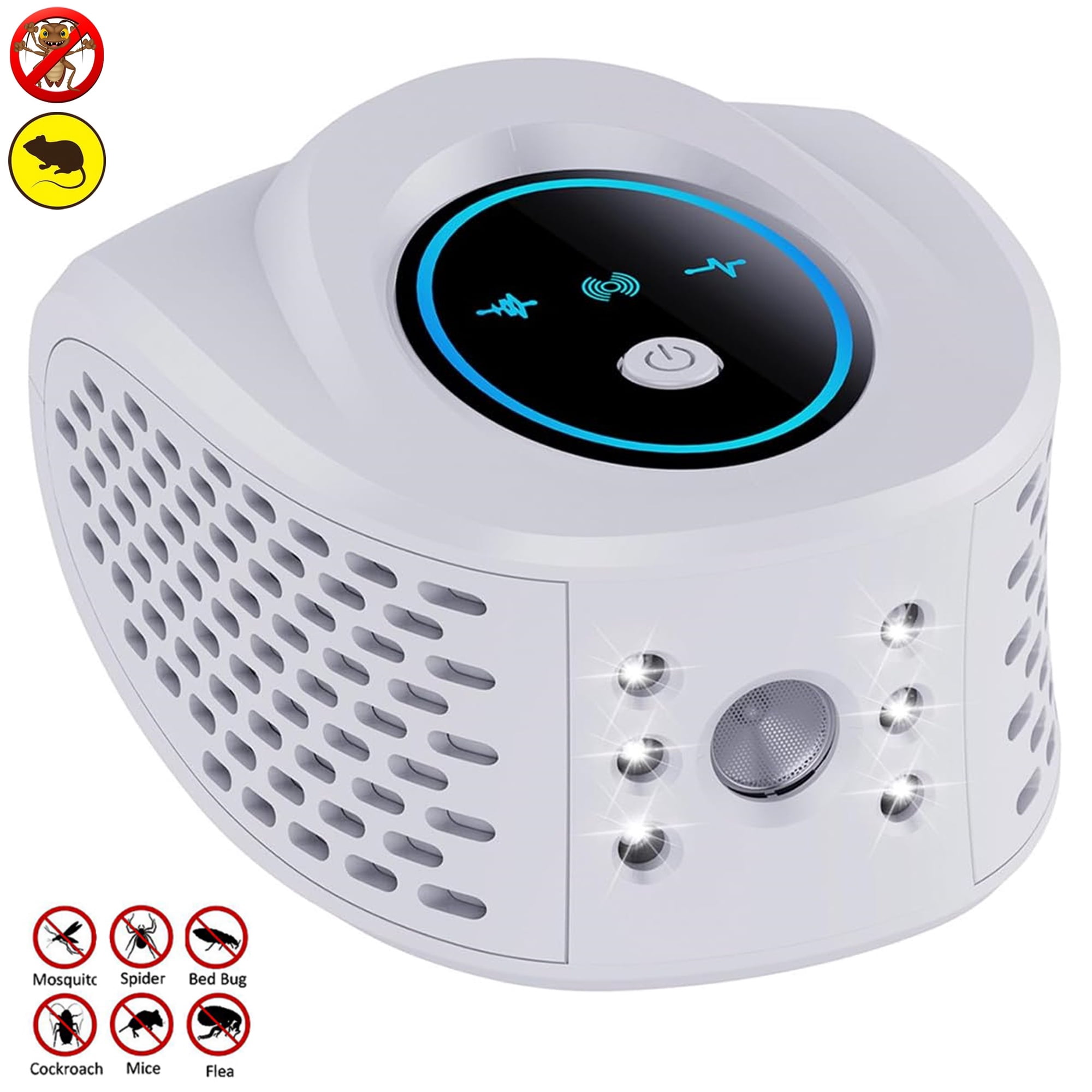 360° Ultrasonic Pest Repeller Indoor Plug in Mouse Deterrent, 4 Modes ...