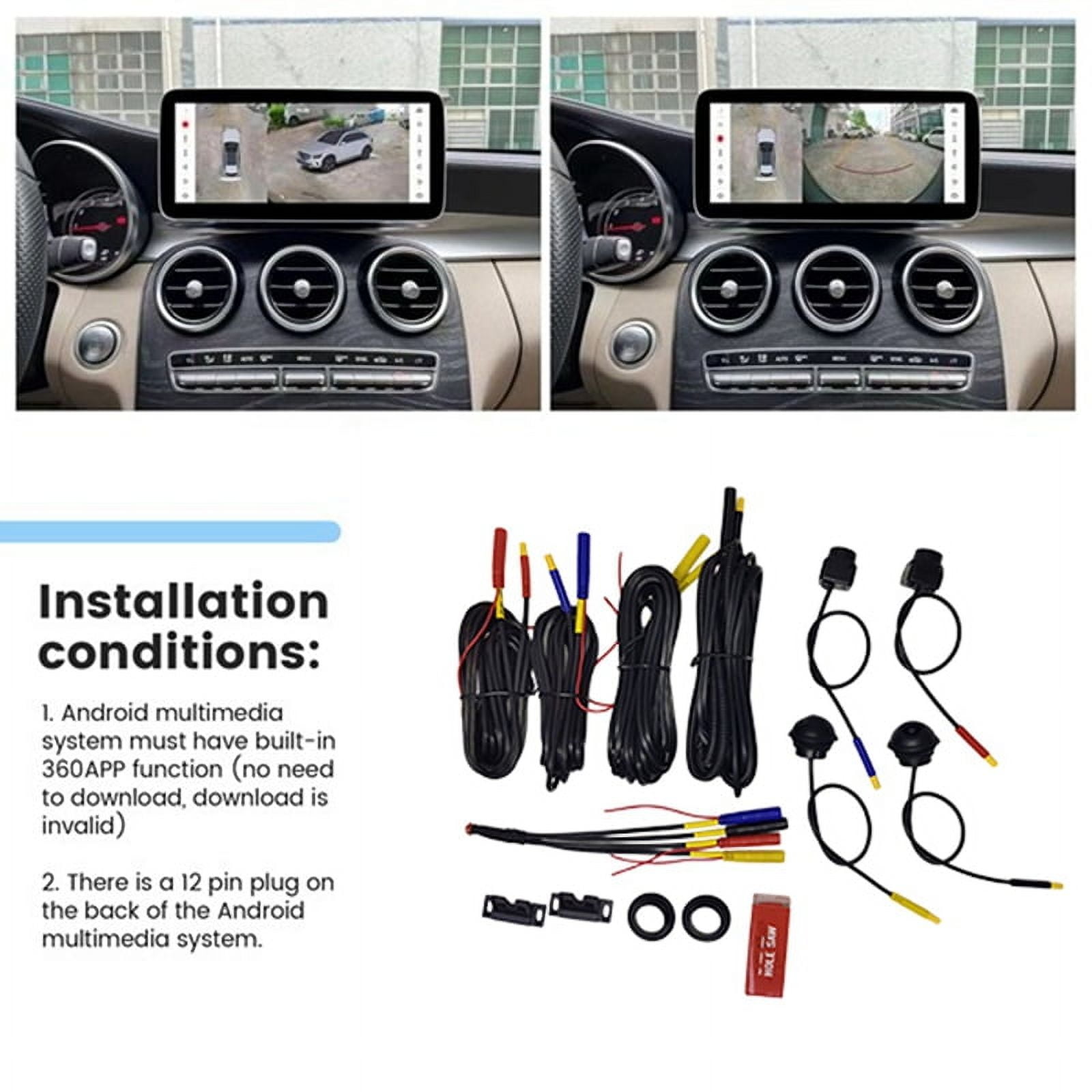 360 Vehicle Camera Panoramic Surround View 1080P AHD Front Rear Left ...