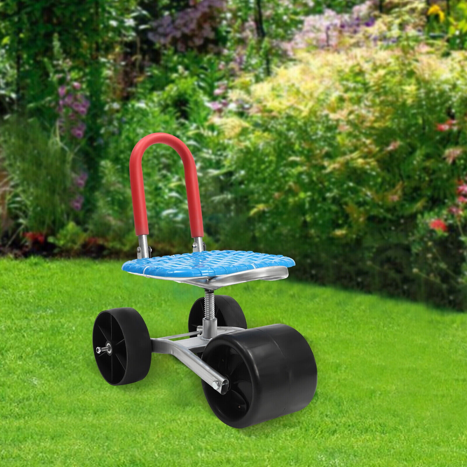 360° Wheel 150kg Garden Cart Rolling Stool Work Seat Gardening Helper ...