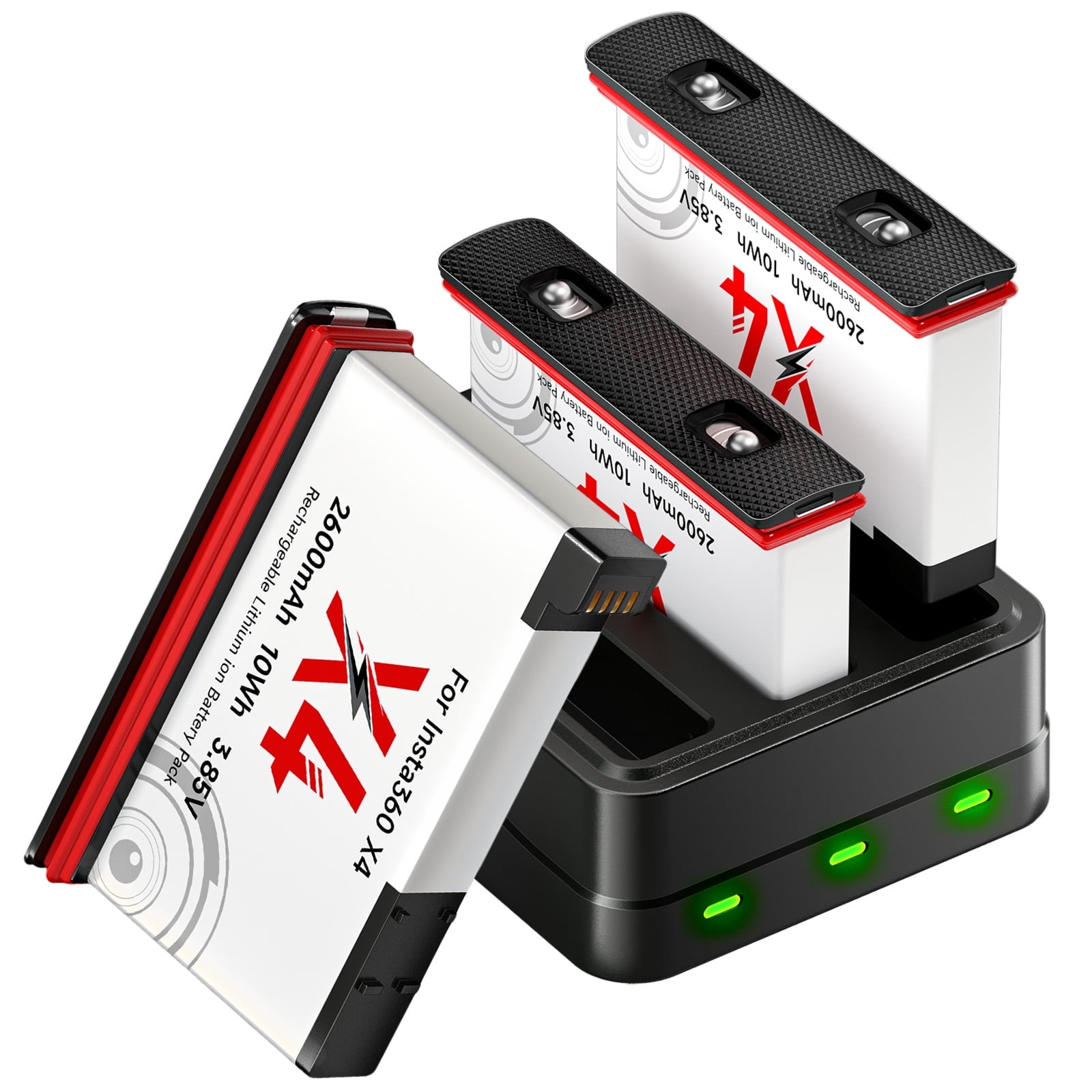 360 X4 Batteries(3 Packs) with Fast Charge Hub for Insta360 X4 Camera ...