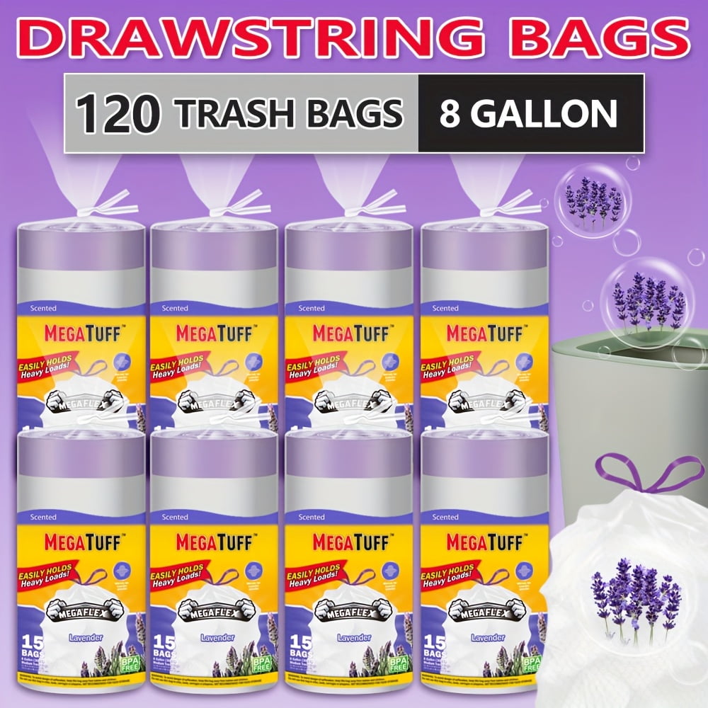 360 bags of 8-gallon lavender-scented non-breakable expandable knot ...