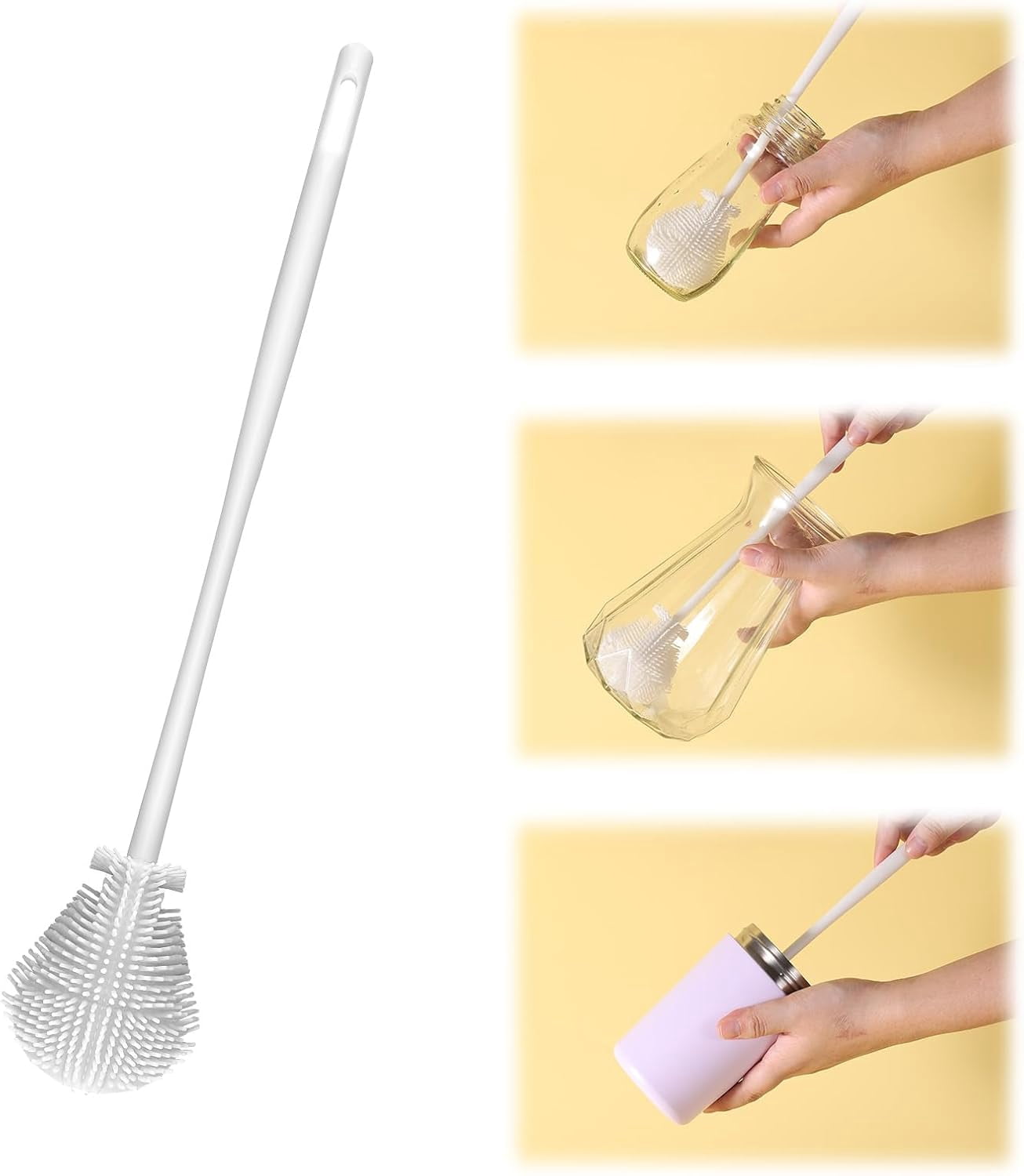 360° bottle cleaning brush, soft-bristle cup cleaning brush, long ...