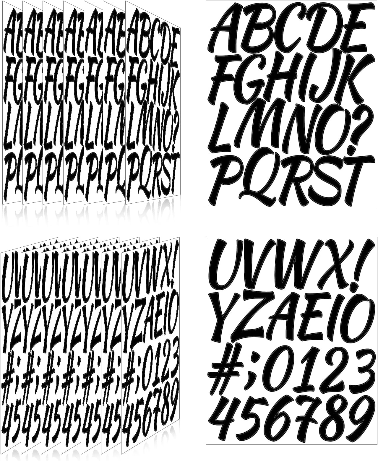 360 count 16 Sheets Letter Stickers,Self 3 Inch Mailbox Numbers ...