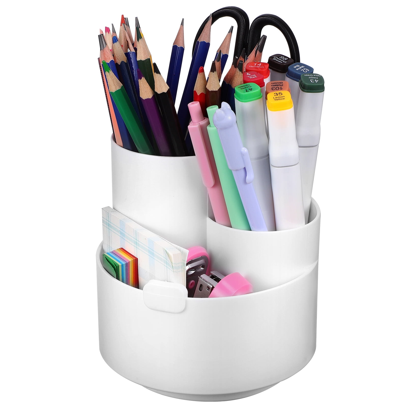 360-degree Rotating Display and Storage Pen Holder (elegant White (with ...