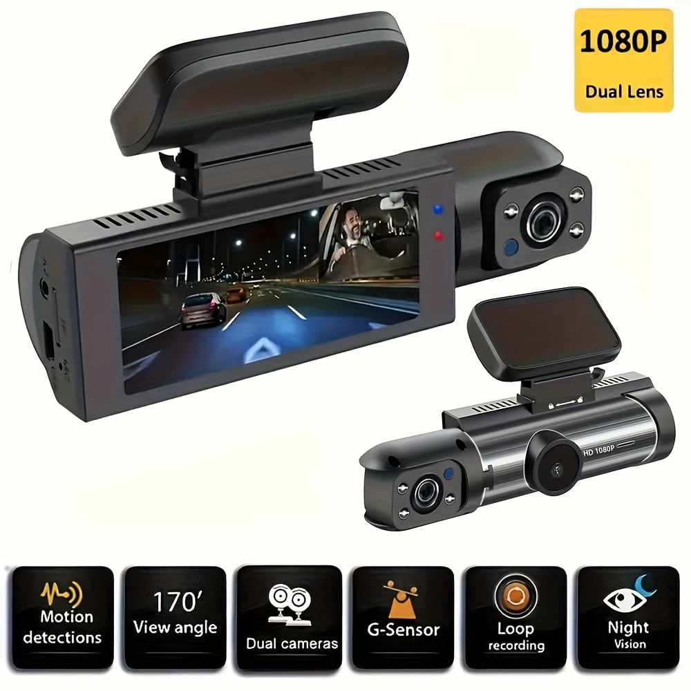 360-degree dual-lens driving recorder, 1080P high-definition night ...