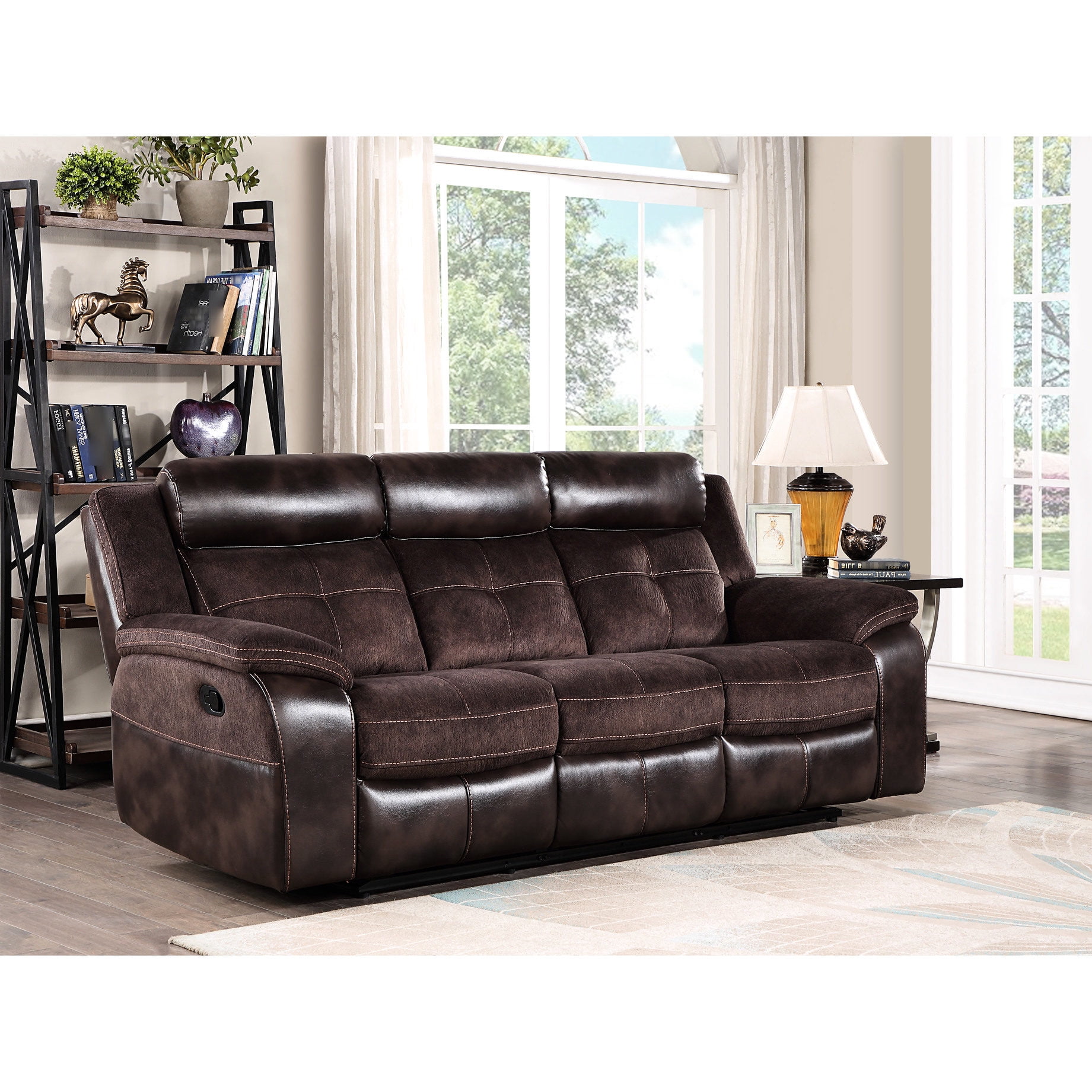 360 lb Capacity Reclining Sofa+Kiln Dried Hardwood”-“Family Living ...