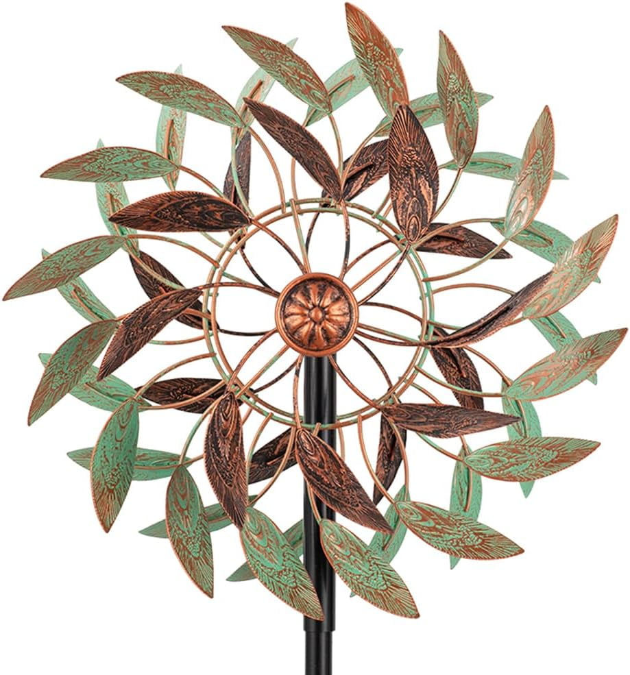 360 ° outdoor windmill, wind sculpture rotator with metal stakes ...