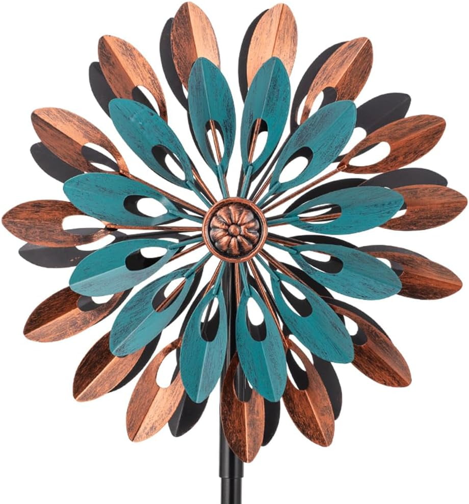 360 ° outdoor windmill, wind sculpture rotator with metal stakes ...